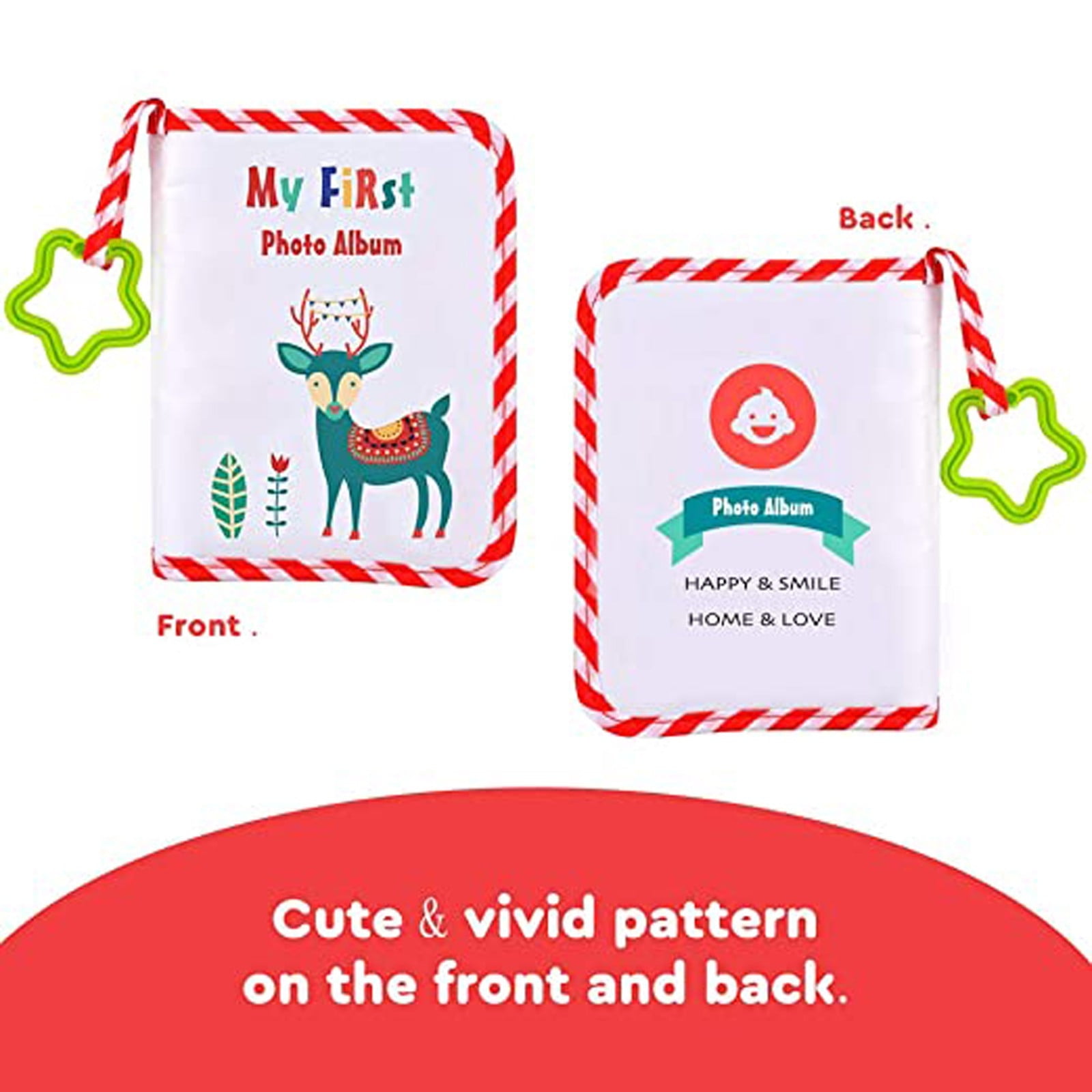 Qaailabf Baby Photo Album 4x6 Inch 17 Photos Soft Fabric Book with ...