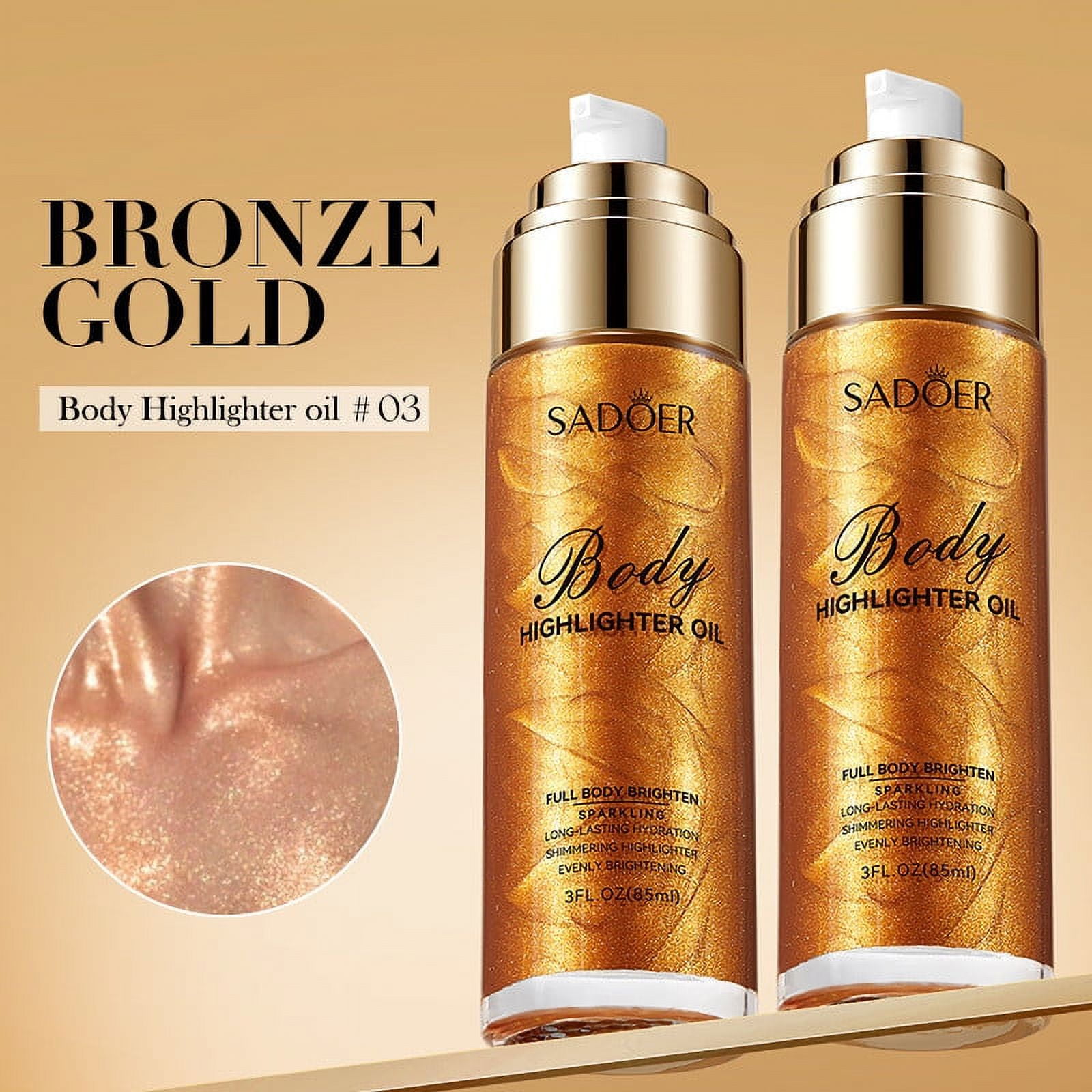 Qaailabf Body Brightening Oil 85ml | 4 Colors Moisturizing Nourishing Lotion with Instant Glow ...