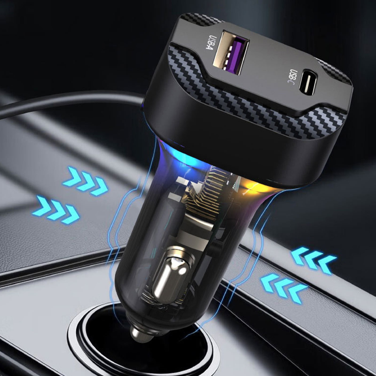 Qaailabf Car Charger USB C, 30W PD & QC3.0 Fast Charging with Color ...