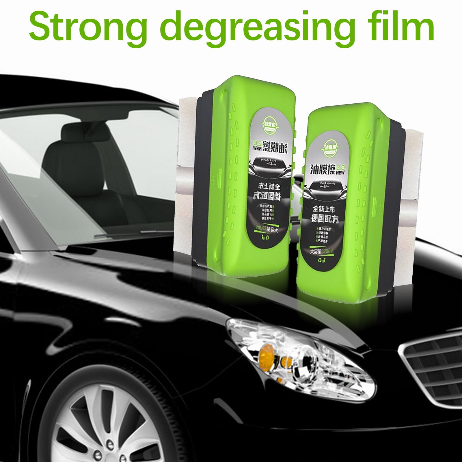 Qaailabf Car Glass Cleaner Brush Kit with Rainproof Coating Solution ...