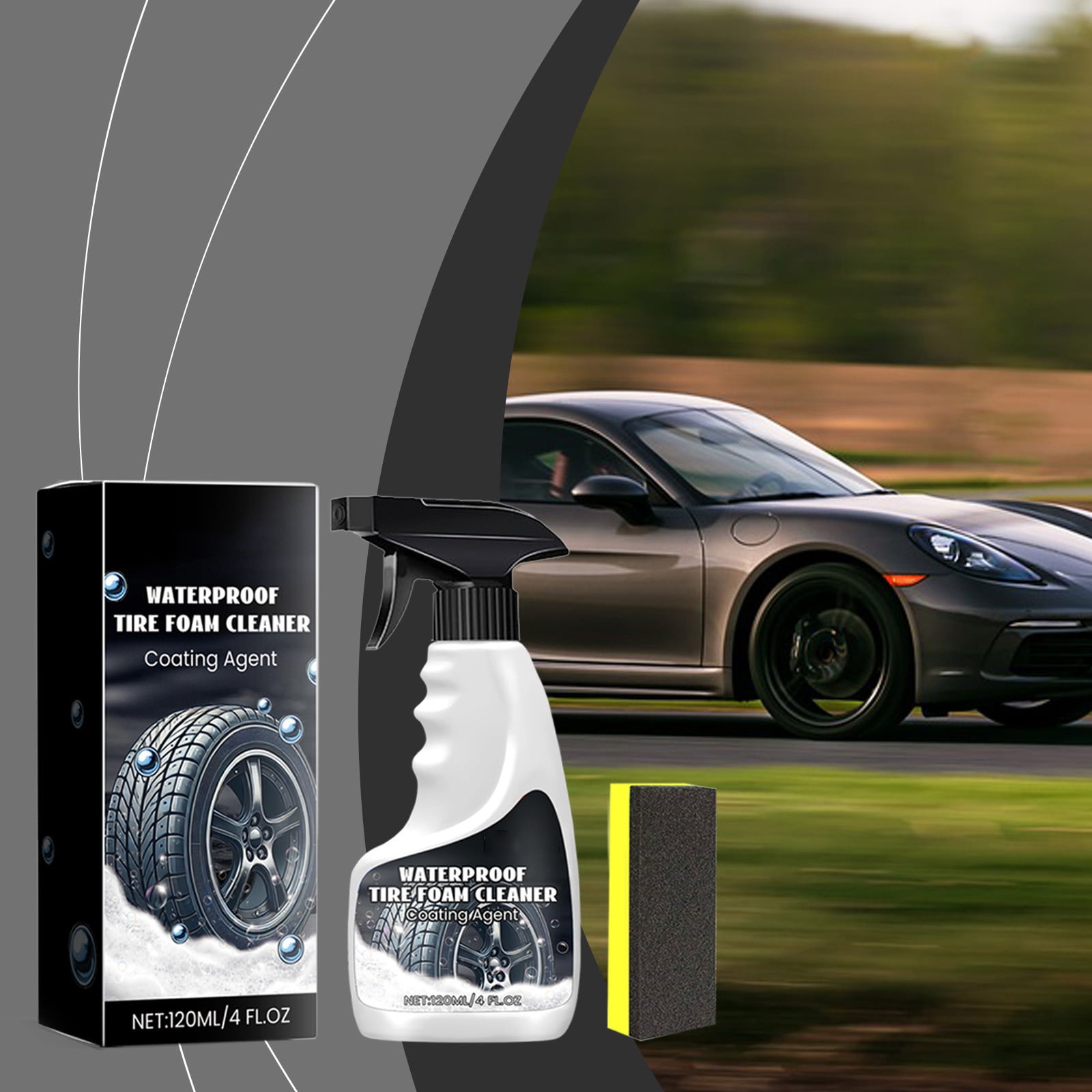 Qaailabf Car Wheel Cleaner Solution 120ml for Tires and Alloy Wheels ...