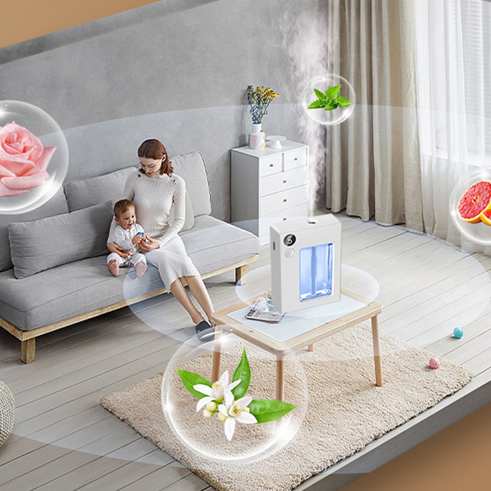 Qaailabf Commercial Waterless Oil Diffuser 50ml Capacity 6-Speed Silent ...