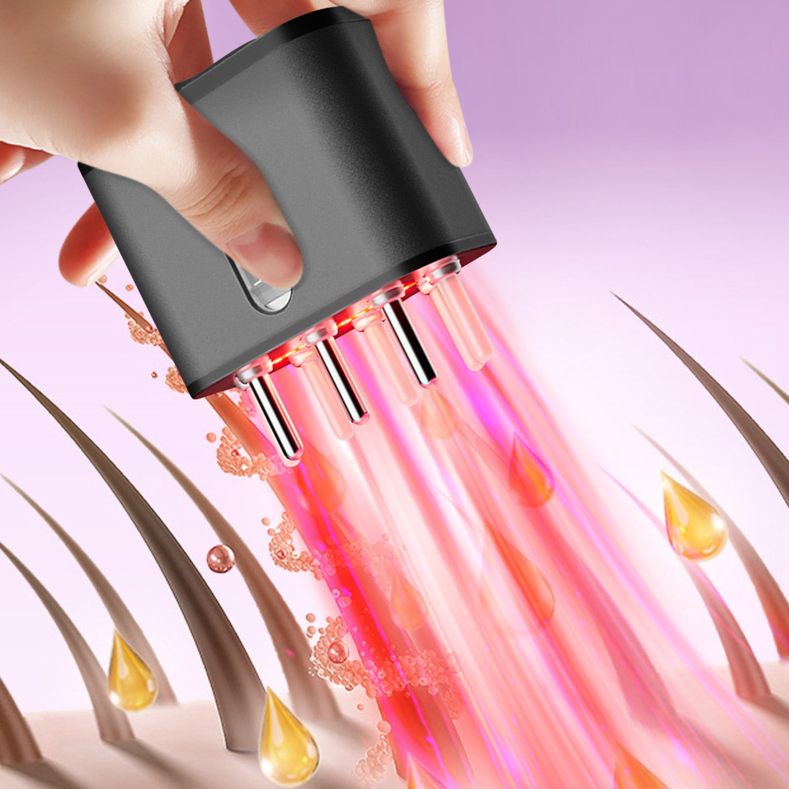 Qaailabf Cow Horn Scalp Liquid Applicator Comb with Red Light Therapy ...