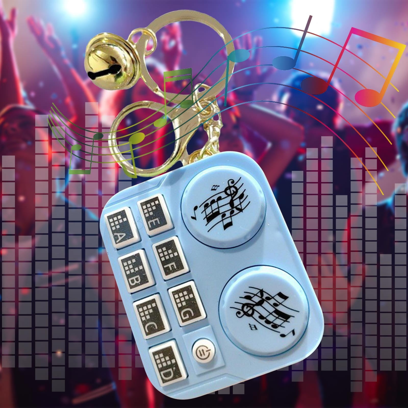 Qaailabf DJ Disc Player Keychain Mini Musical Instrument with Sound ...