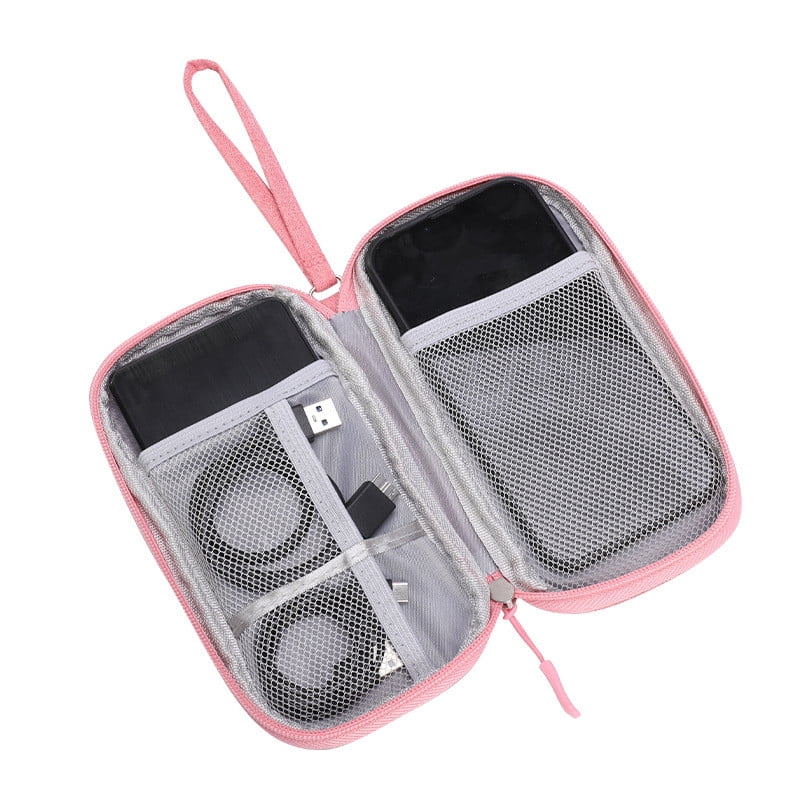 Qaailabf Data Cable Storage Bag for Electronics with 2 Compartments ...