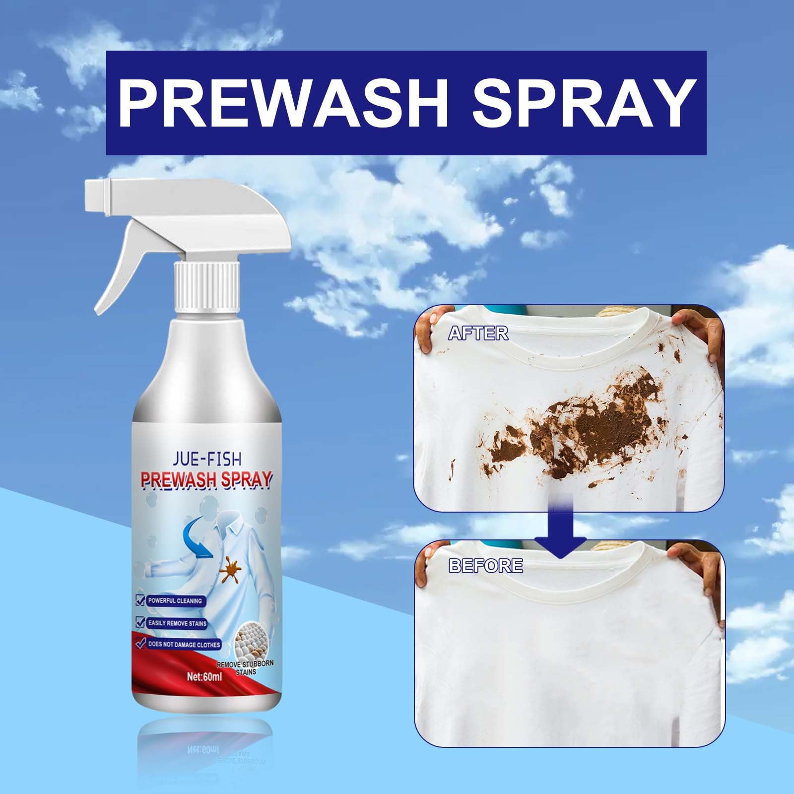 Qaailabf Deep Clean Clothes Stain & Odor Remover 60ml - Fresh Scent ...