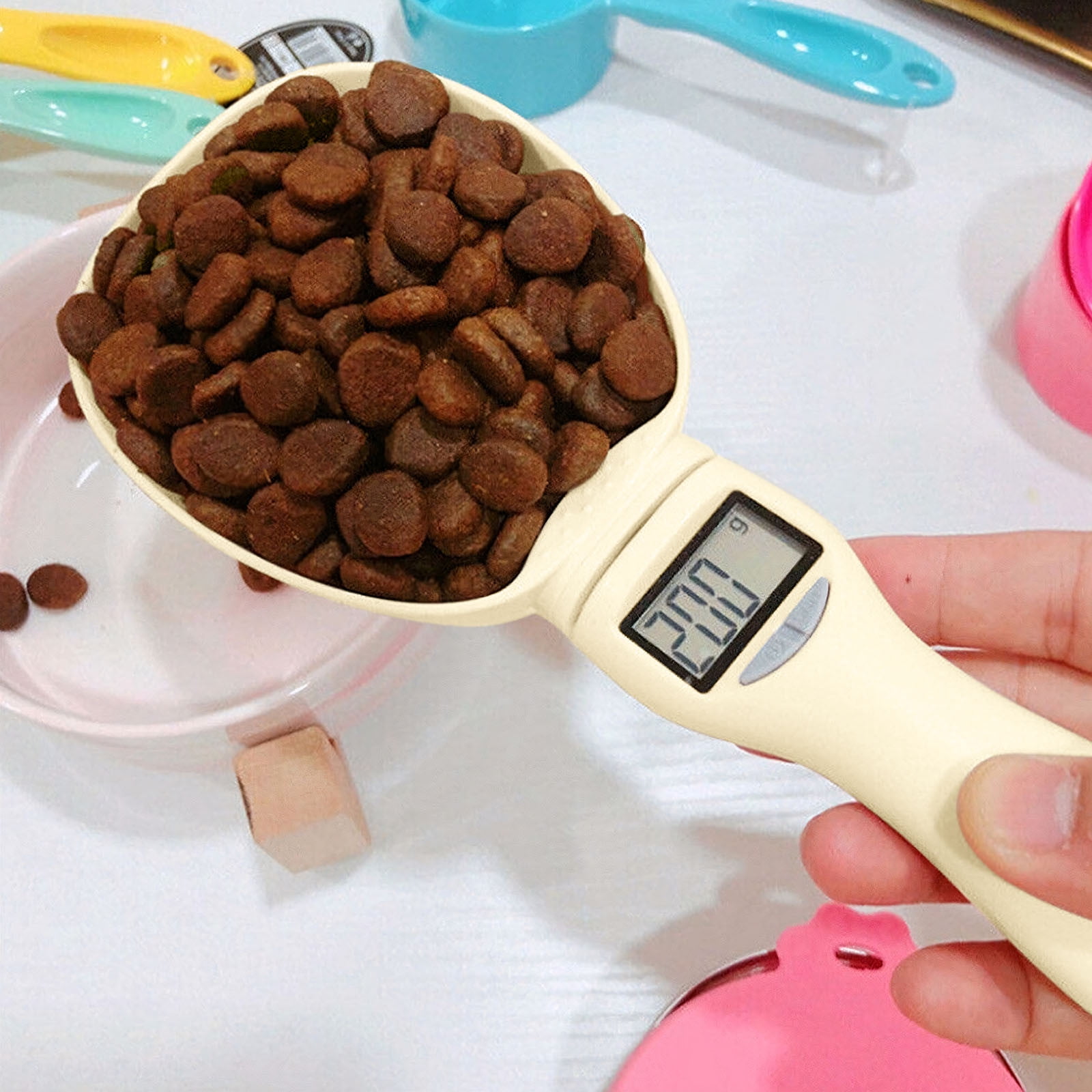 Qaailabf Digital Kitchen Scale Spoon for Pet Food Measurement ...