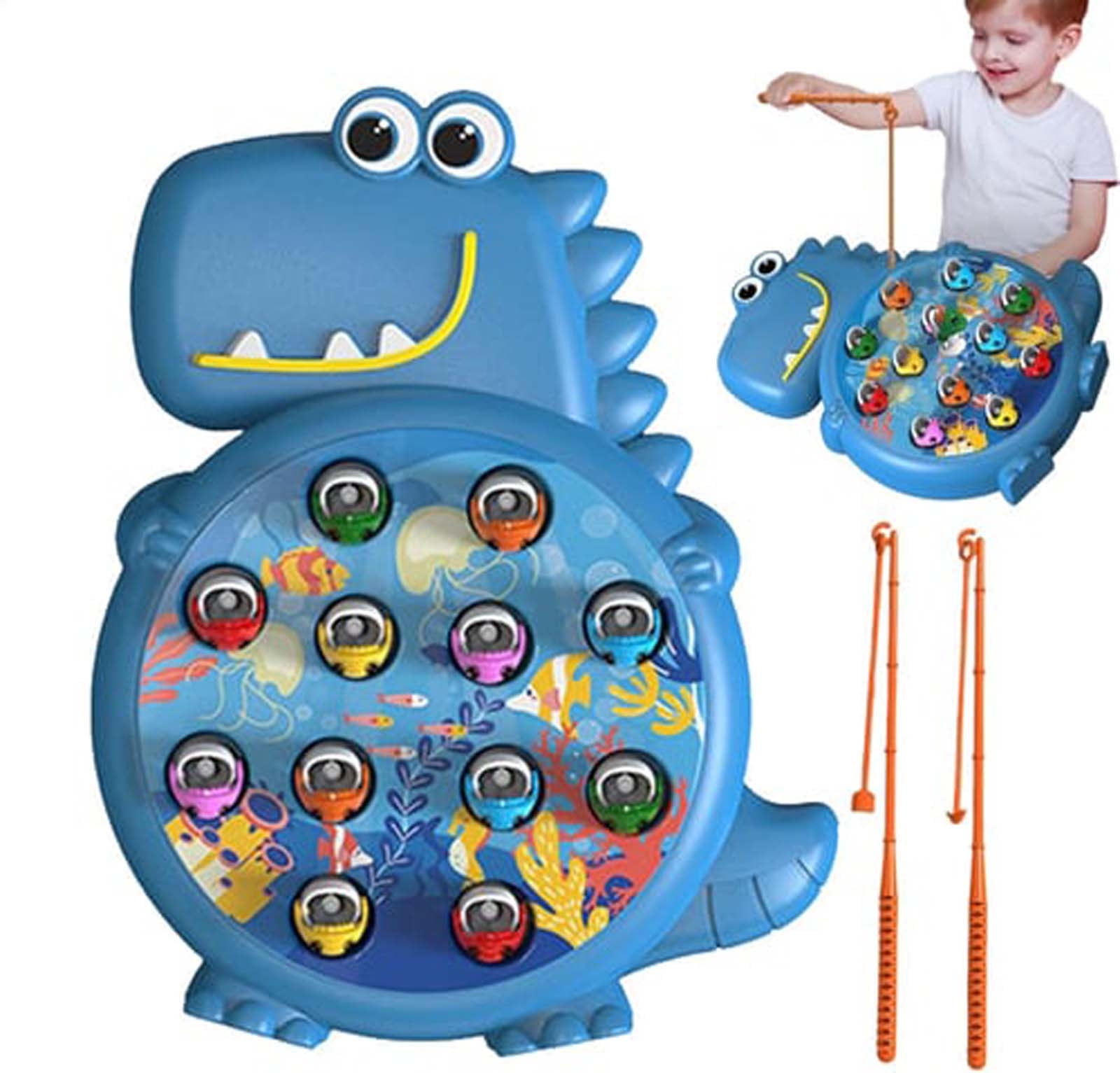Qaailabf Dinosaur Magnetic Fishing Game Set for Kids - Educational STEM ...