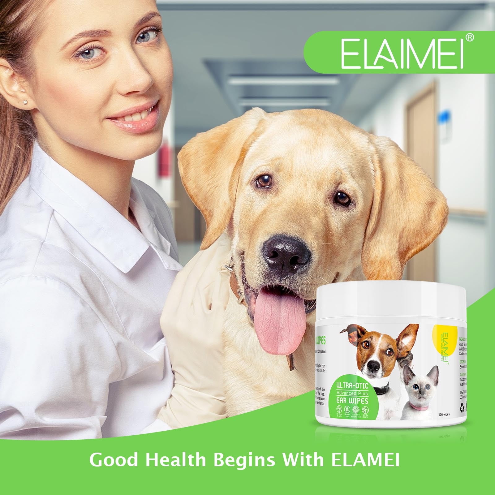 Qaailabf Dog Eye and Ear Cleaning Wipes - Tear Stain Remover for Dogs ...