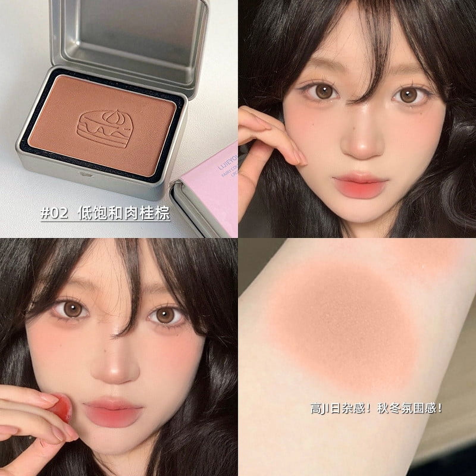 Qaailabf Dreamy Pearl Natural Matte Cream Cheese Blush 6g with Brush, 4 ...