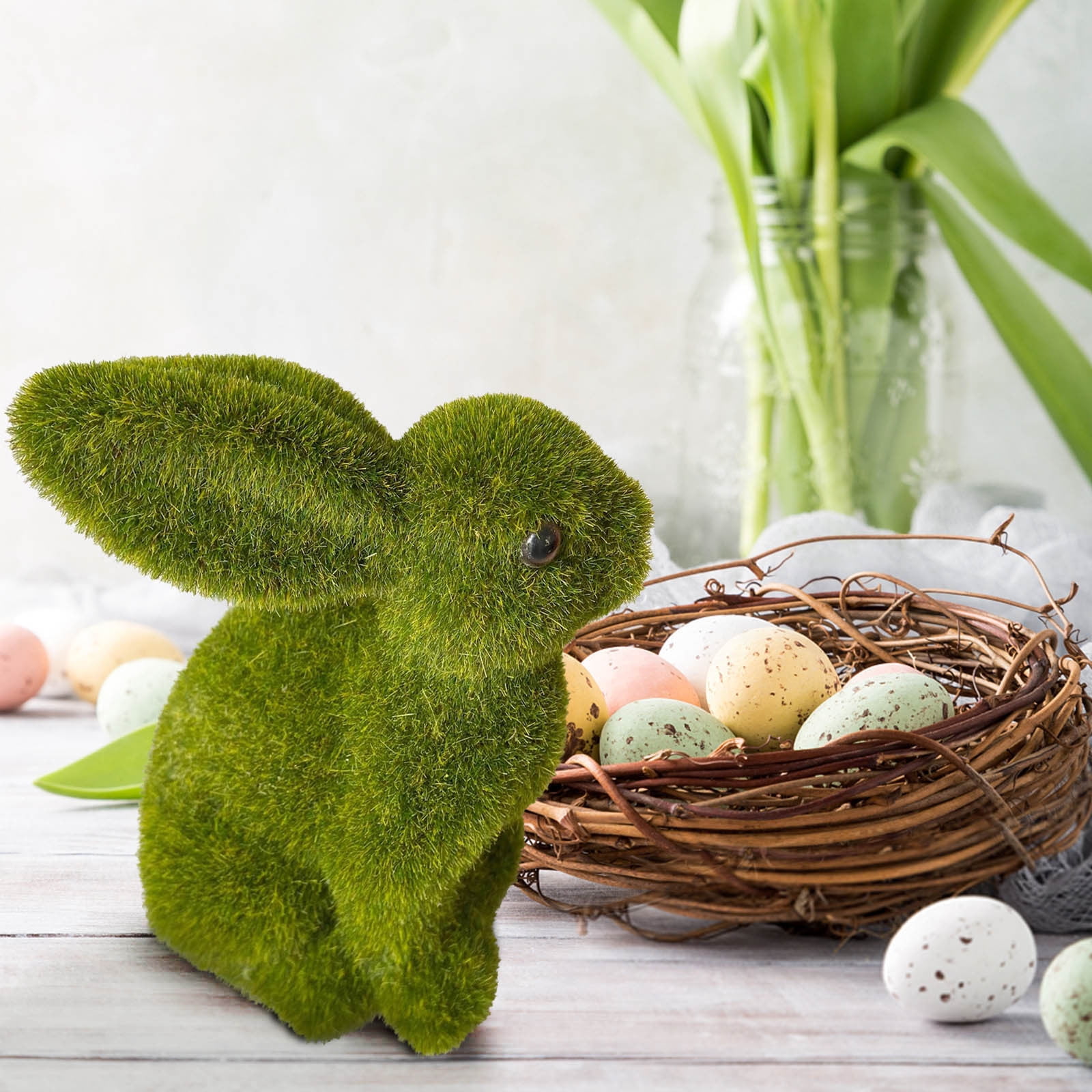 Qaailabf Easter Bunny Table Decorations Set of 3, Spring Figurines for ...