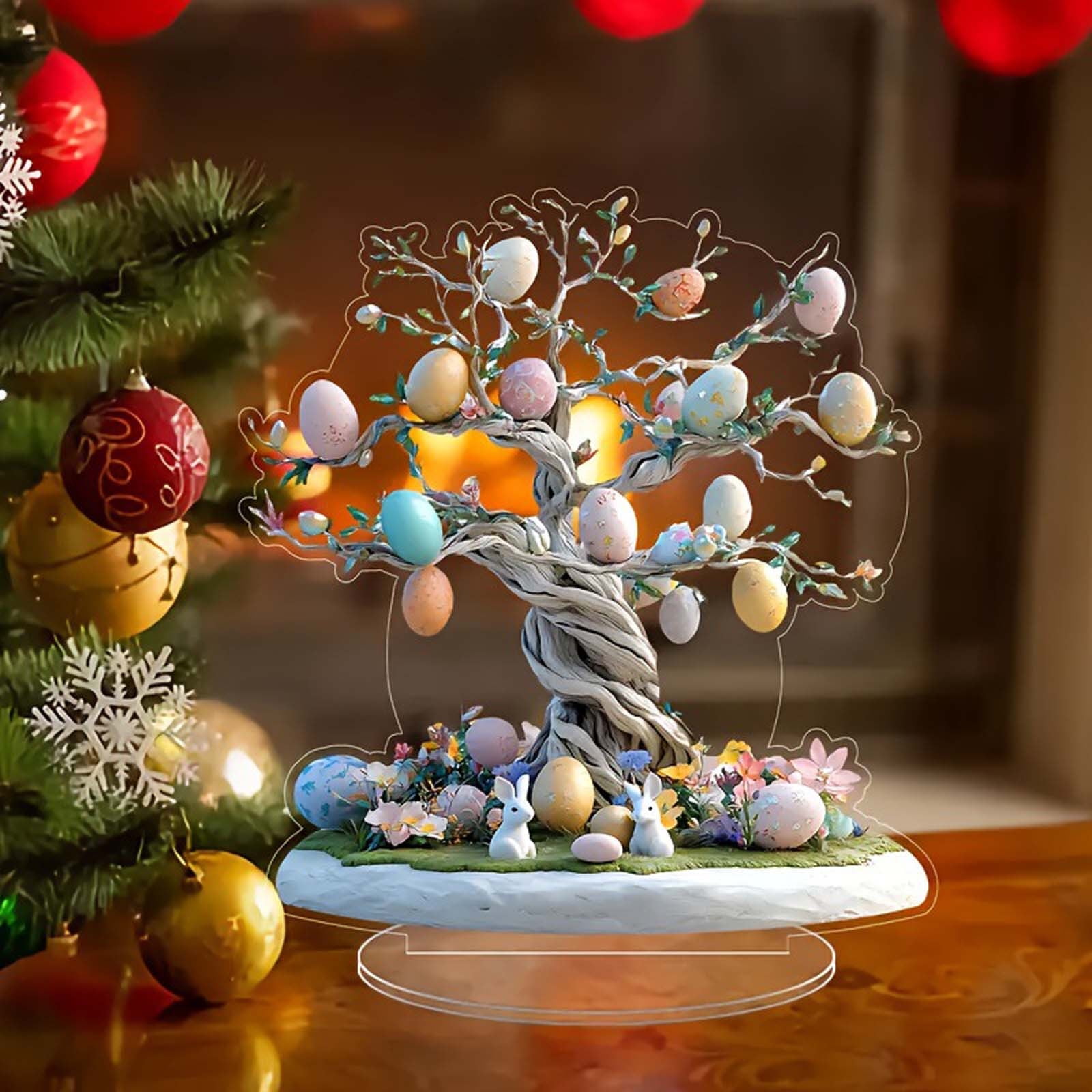 Qaailabf Easter Countdown Acrylic Tabletop Display Easter Egg Counter ...