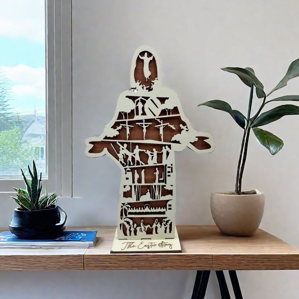 Qaailabf Easter Story Resurrection Scene with Stand, Religious Holiday ...