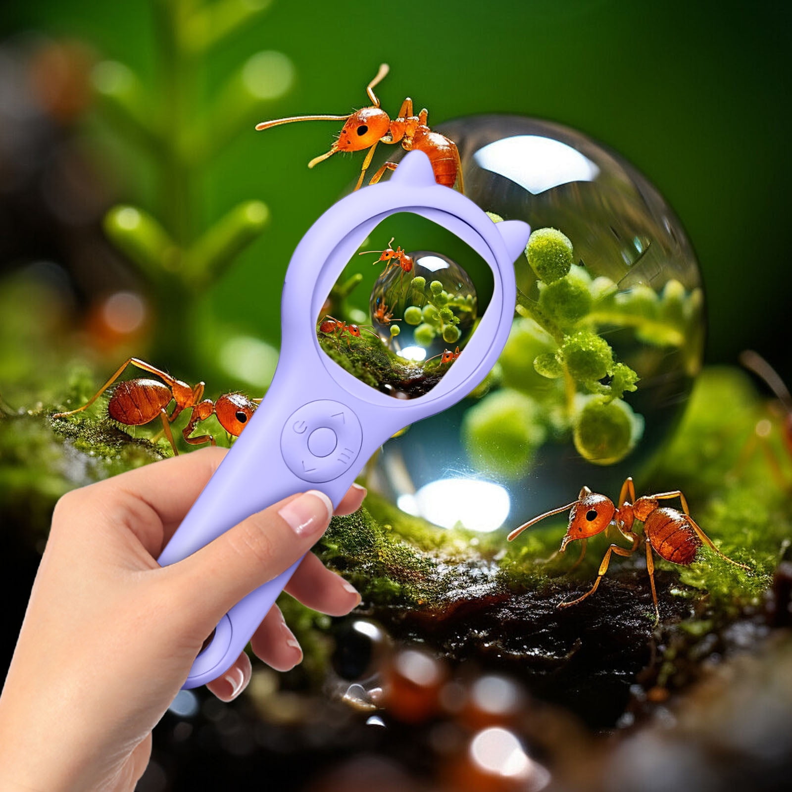 Qaailabf Educational Magnifying Glass for Kids - Portable Handheld ...