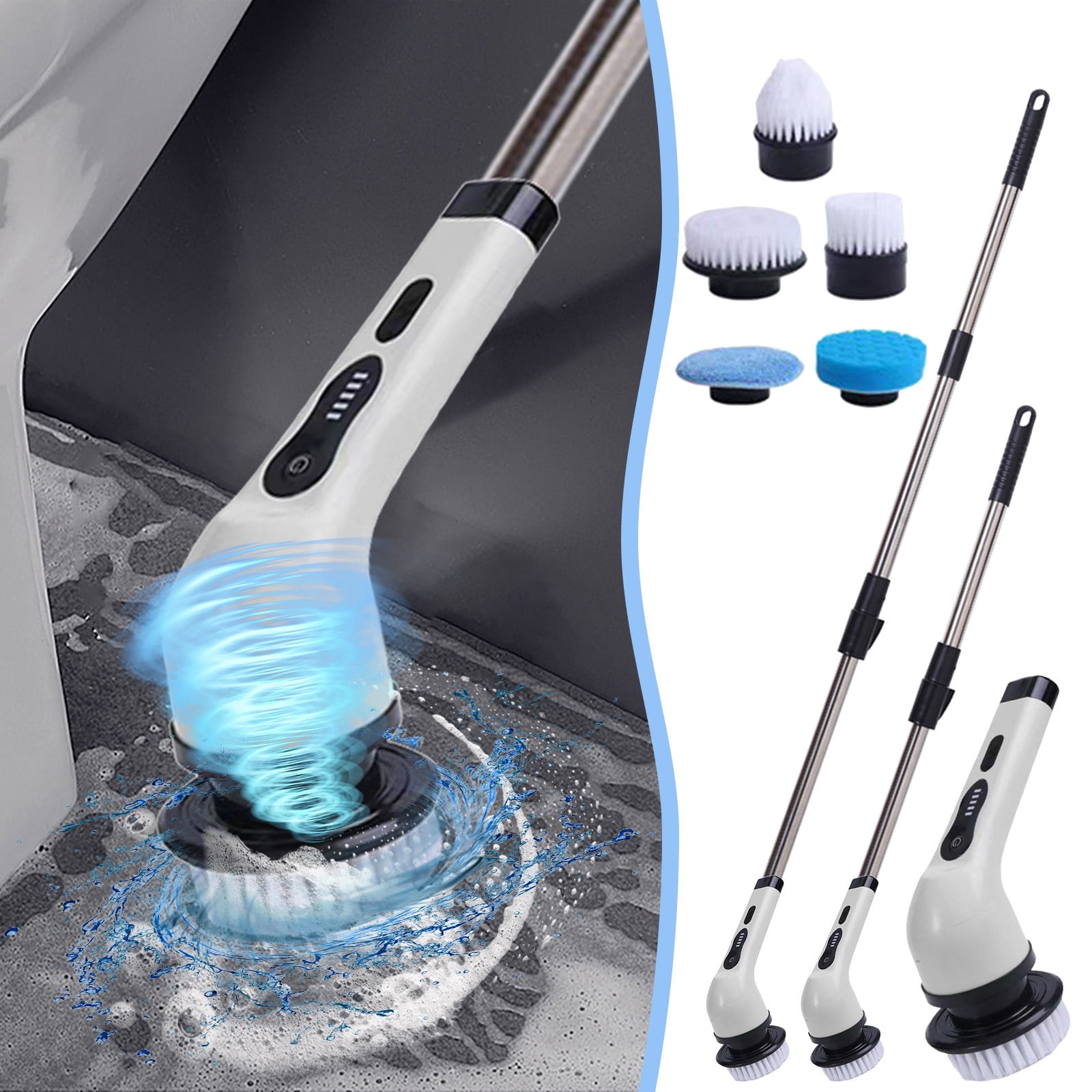 Qaailabf Electric Spin Scrubber with 5 Brush Heads, Cordless Power ...