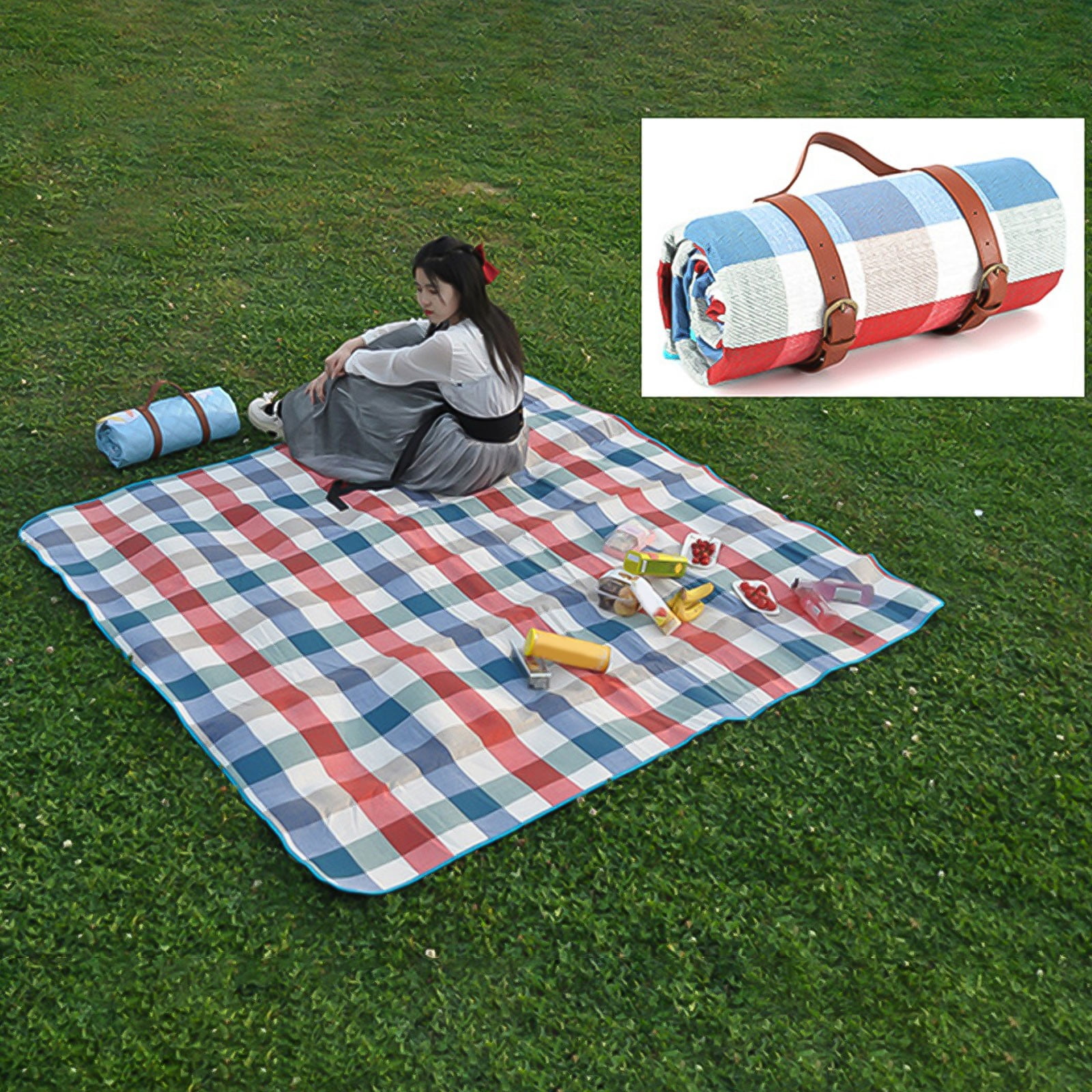 Qaailabf Extra Large Picnic Blanket Beach Mat 78x59 Inch Waterproof 3 ...