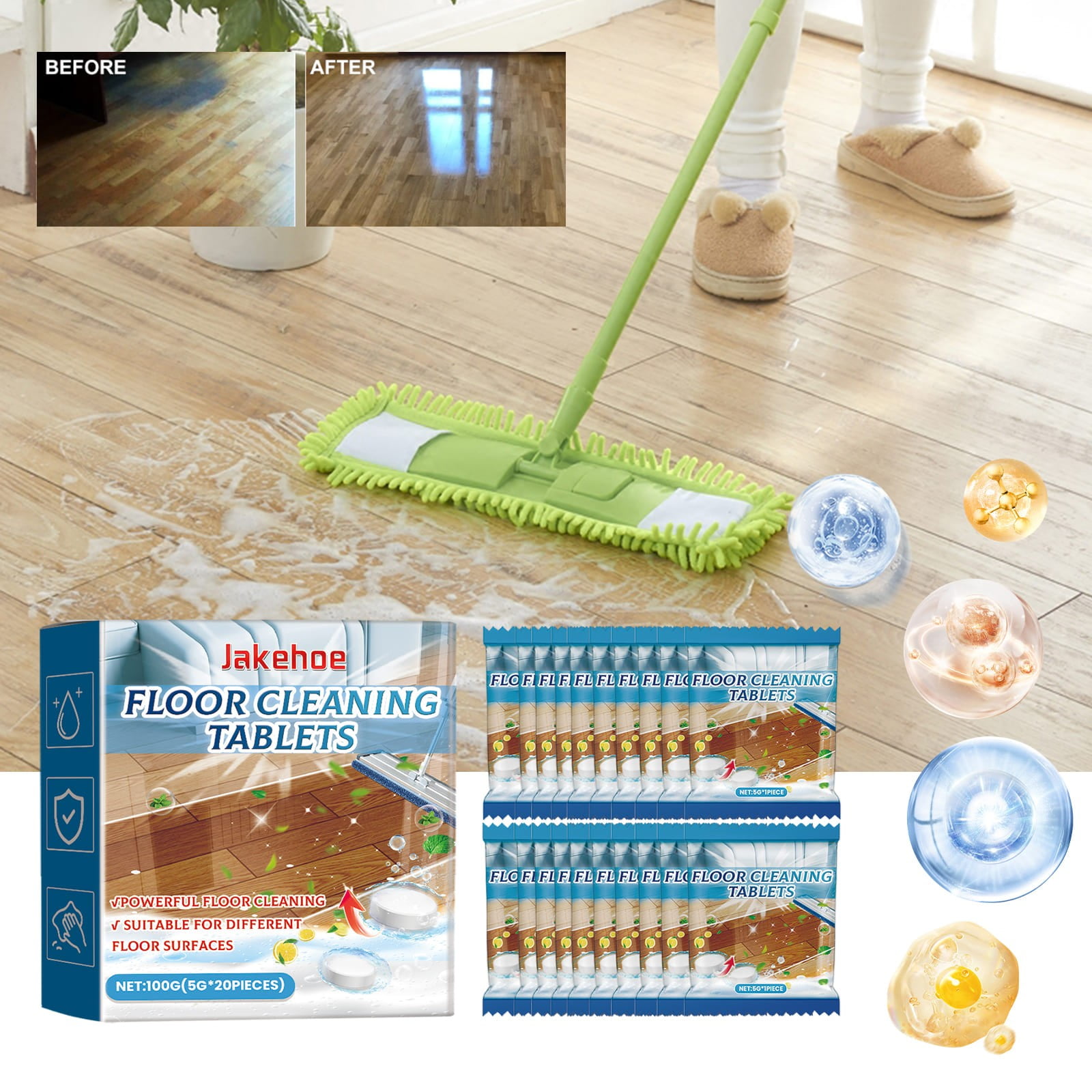 Qaailabf Floor Cleaning Tablet, Lemon Scent, Dissolvable Stain Remover ...