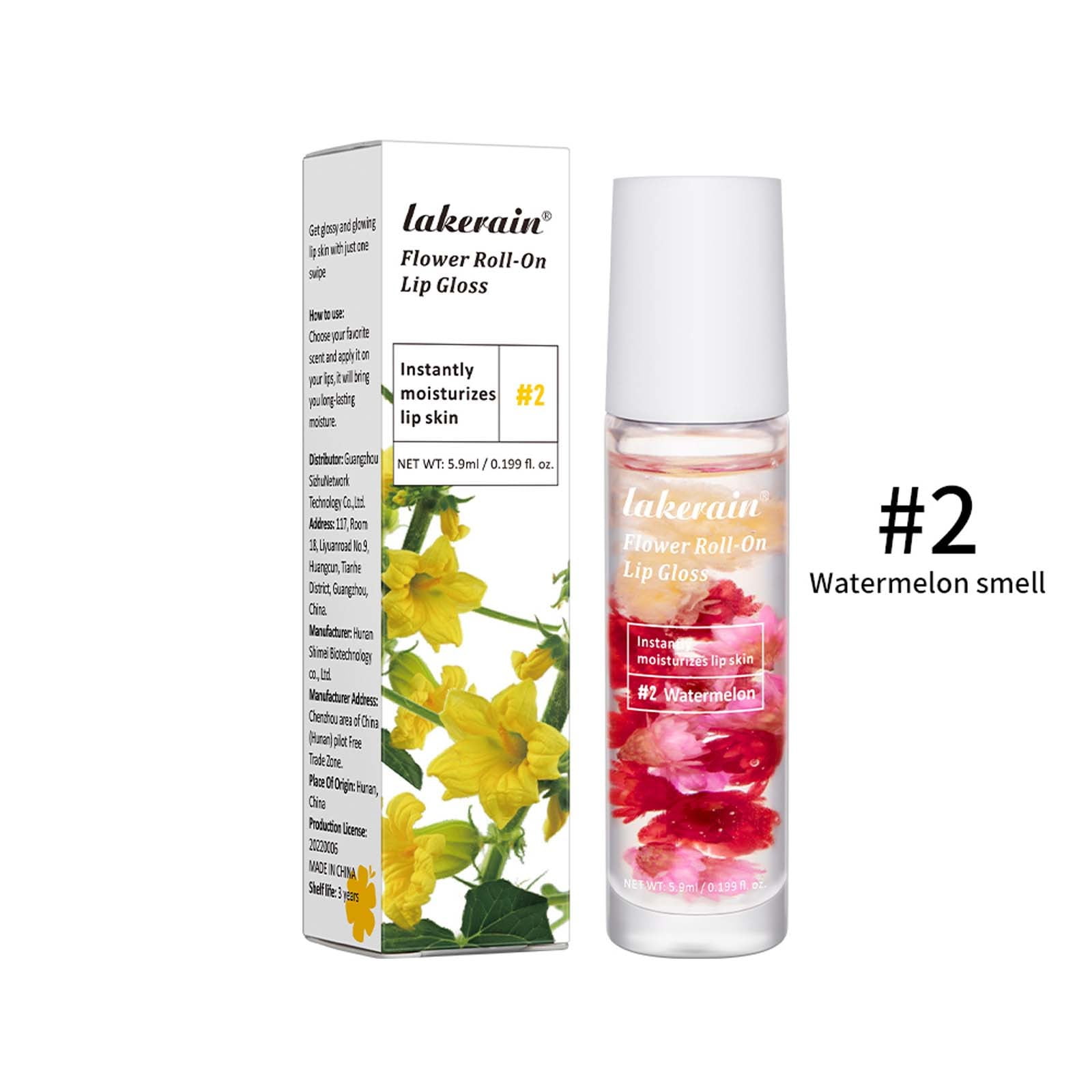 Qaailabf Flower-Infused Roller Lip Oil 5.9ml for Moisturizing and ...