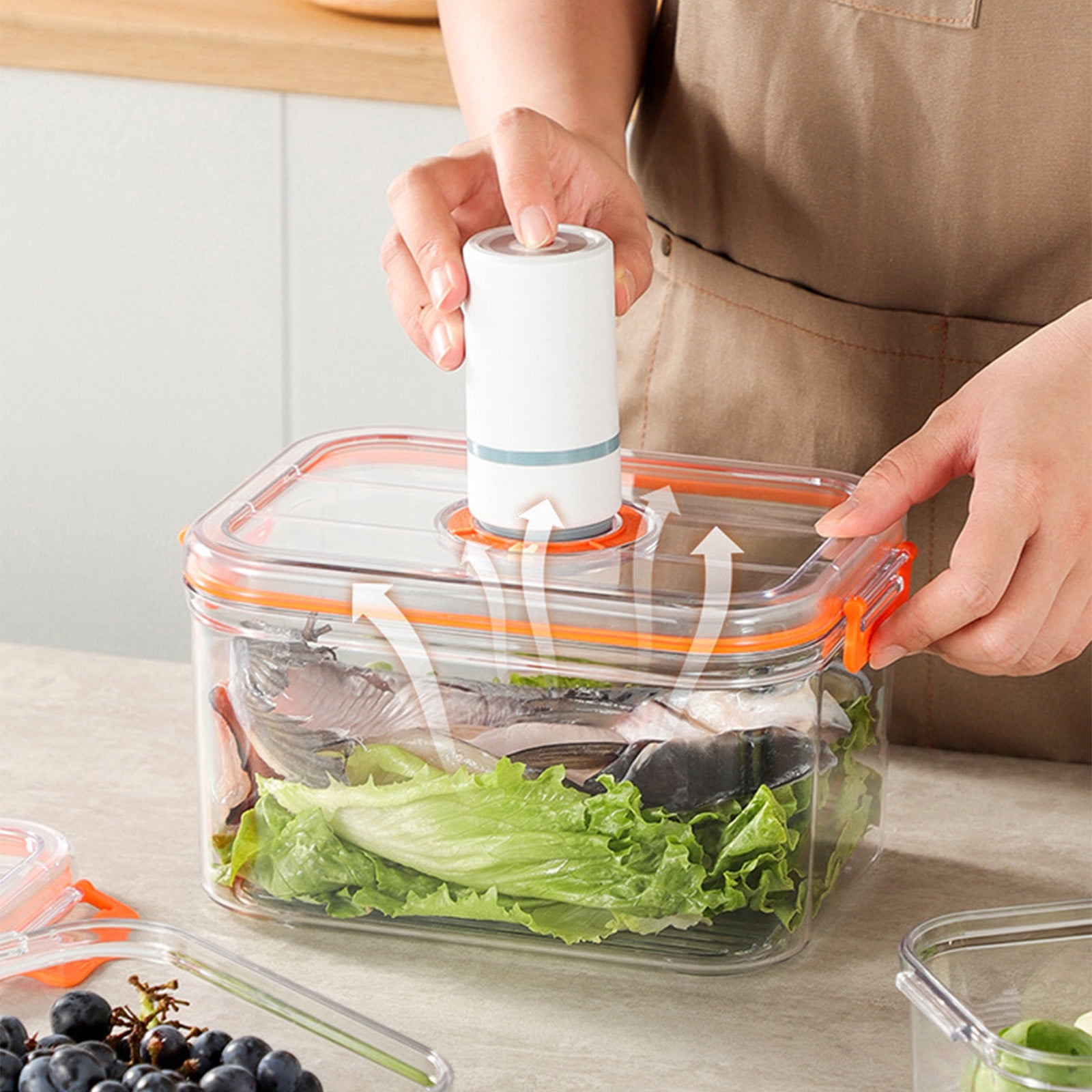 Qaailabf Food Storage Container 1100ml Vacuum Seal Microwave Safe BPA ...