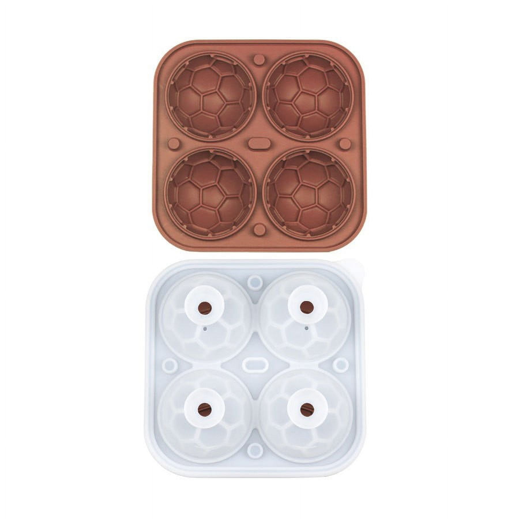 Qaailabf Football Shape Ice Cube Molds - 4 Jumbo Silicone Ice ...