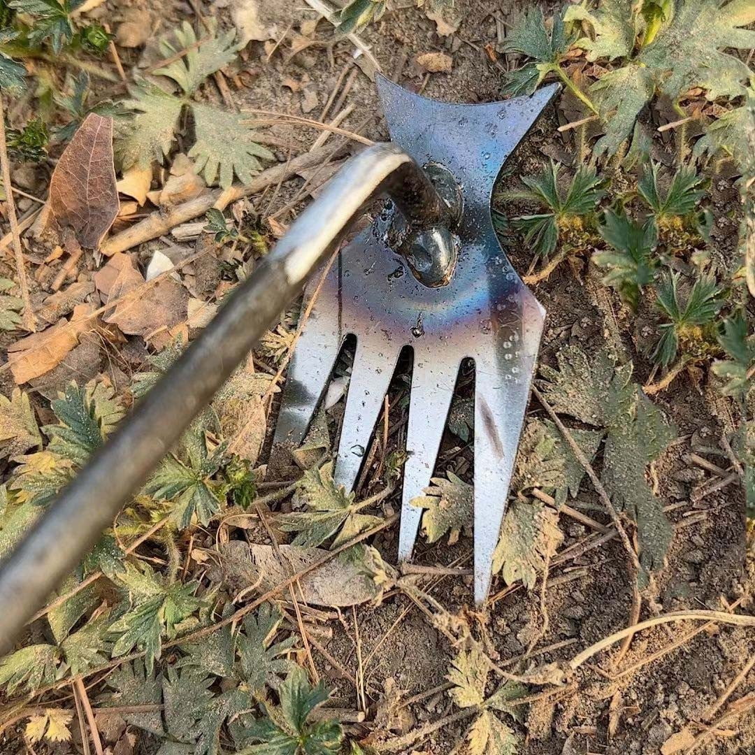 Qaailabf Gardening Hand Weeding Tool, Manganese Steel Crescent Rake ...