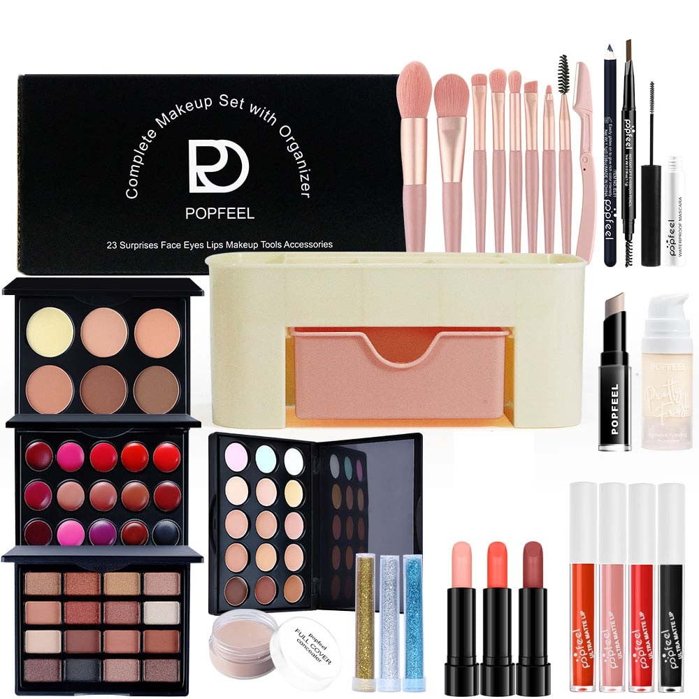 Qaailabf Glamorous 16-Piece Professional Face Makeup Set with Eyeshadow ...
