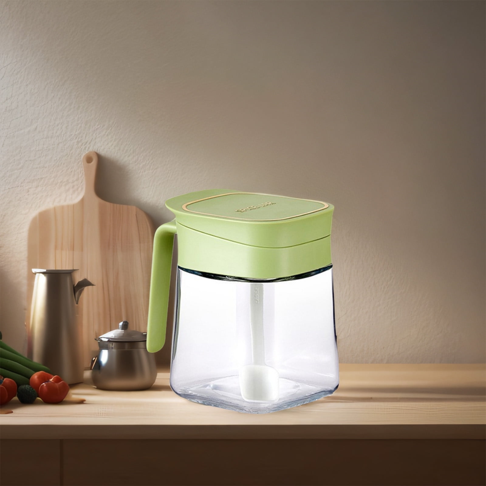 Qaailabf Glass Seasoning Jar with Leak-Proof Quantitative Dispenser ...