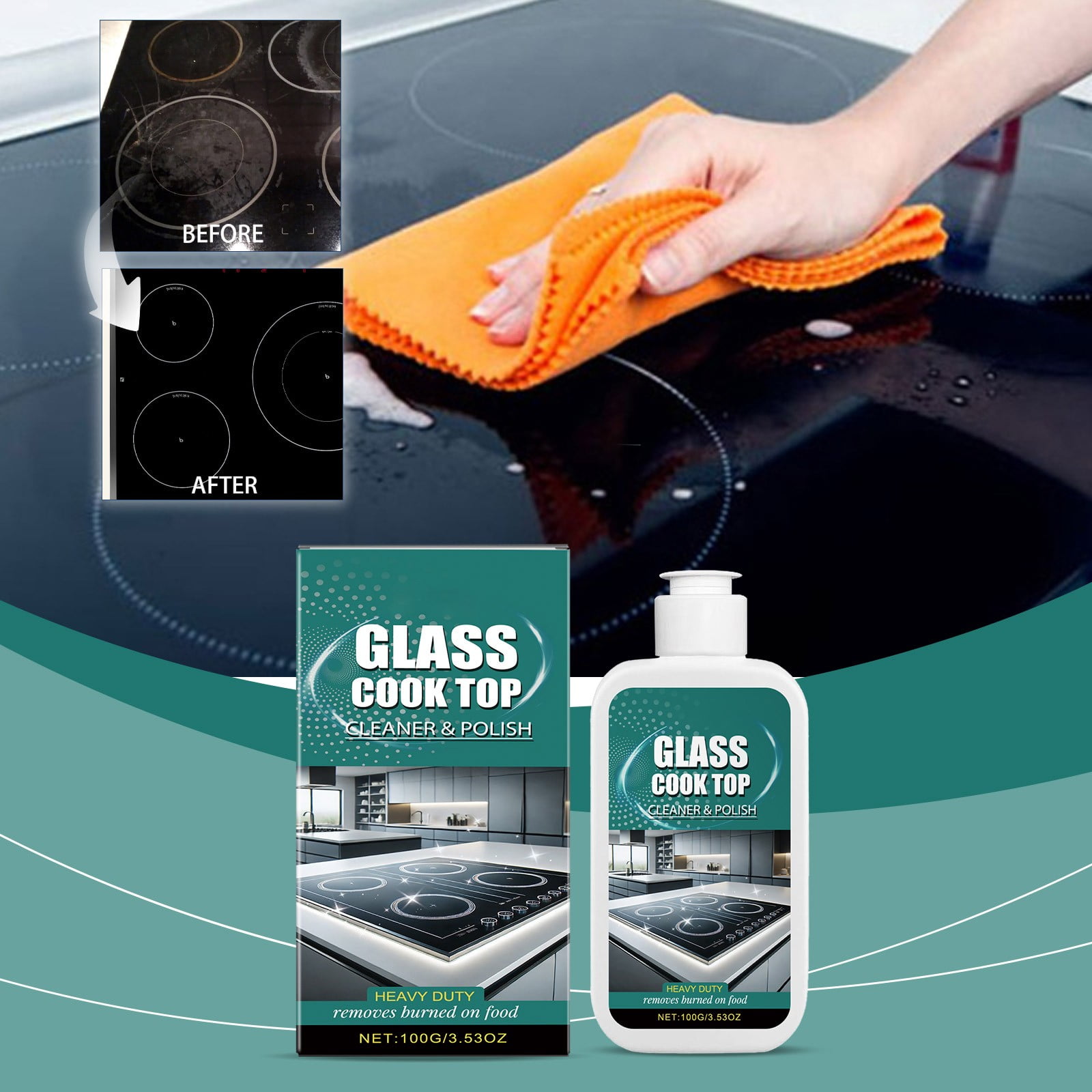 Qaailabf Glass Stove Top Cleaner & Polish 100ml - Professional Ceramic ...