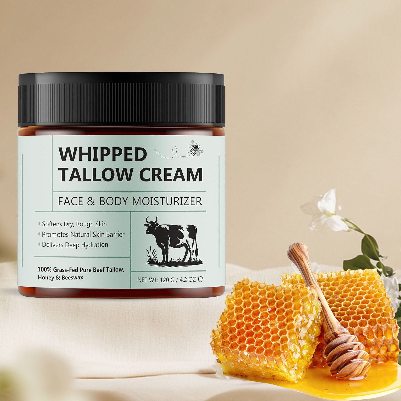 Qaailabf Grass-Fed Tallow Skin Care Cream | 120g | Moisturizing Balm ...