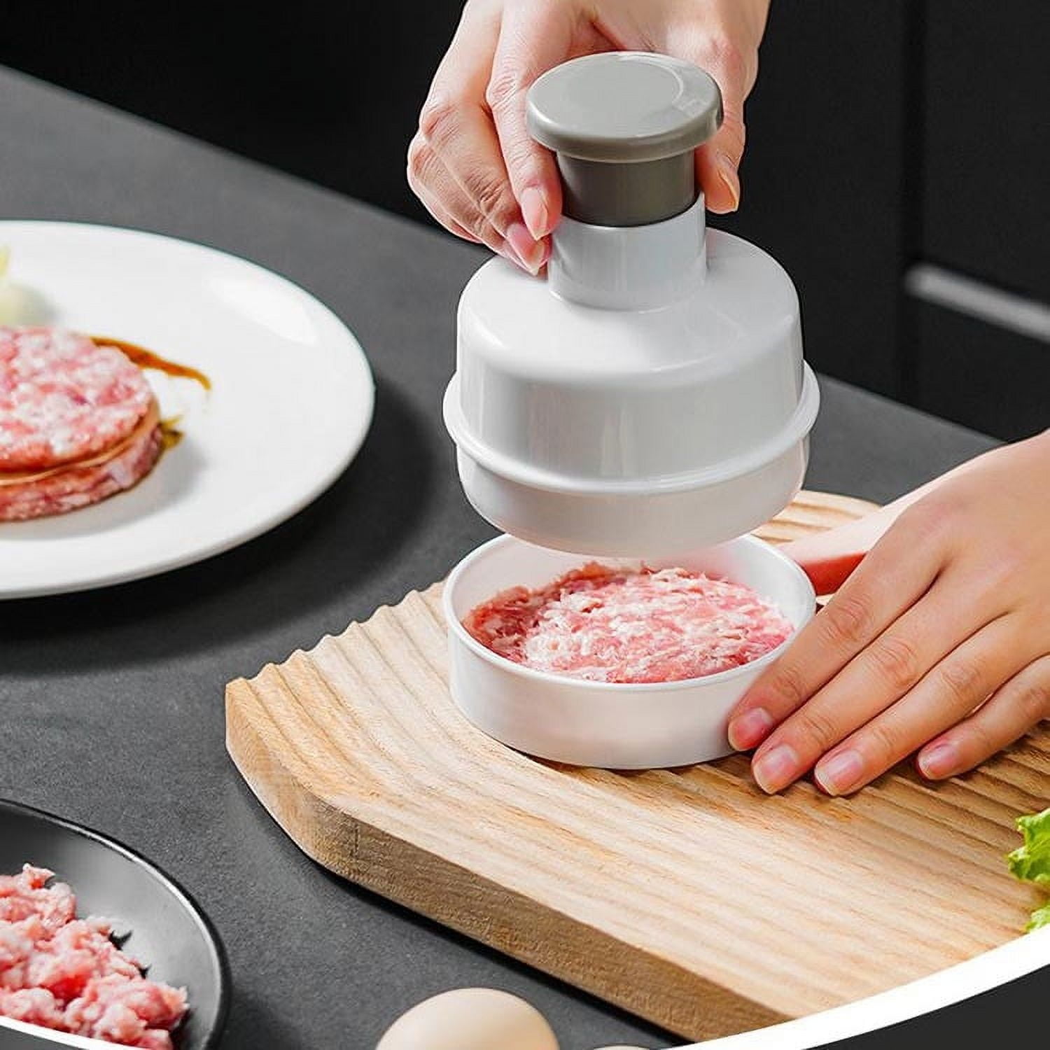 Qaailabf Hamburger Meat Press White Round Burger Patty Maker ...