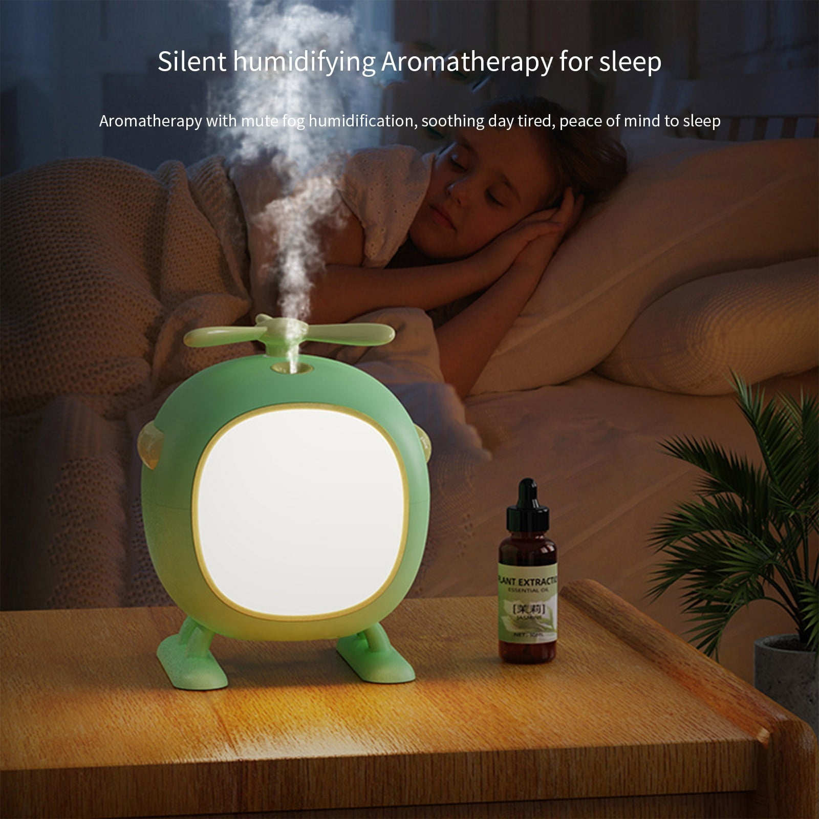 Qaailabf Helicopter Humidifier USB Powered, 300ml Capacity, Desktop ...