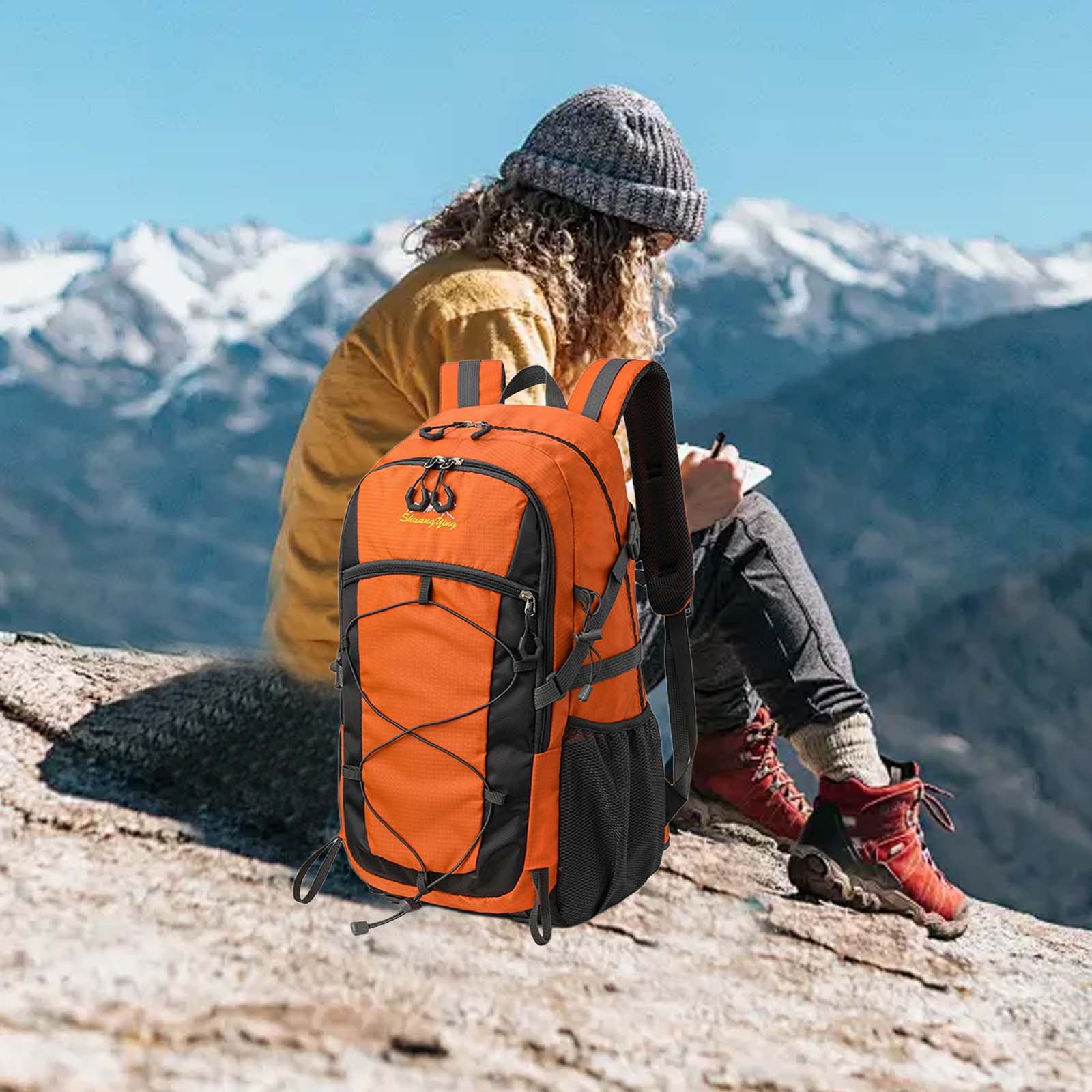 Qaailabf Hiking Backpack 40L Waterproof Lightweight Travel Daypack with ...