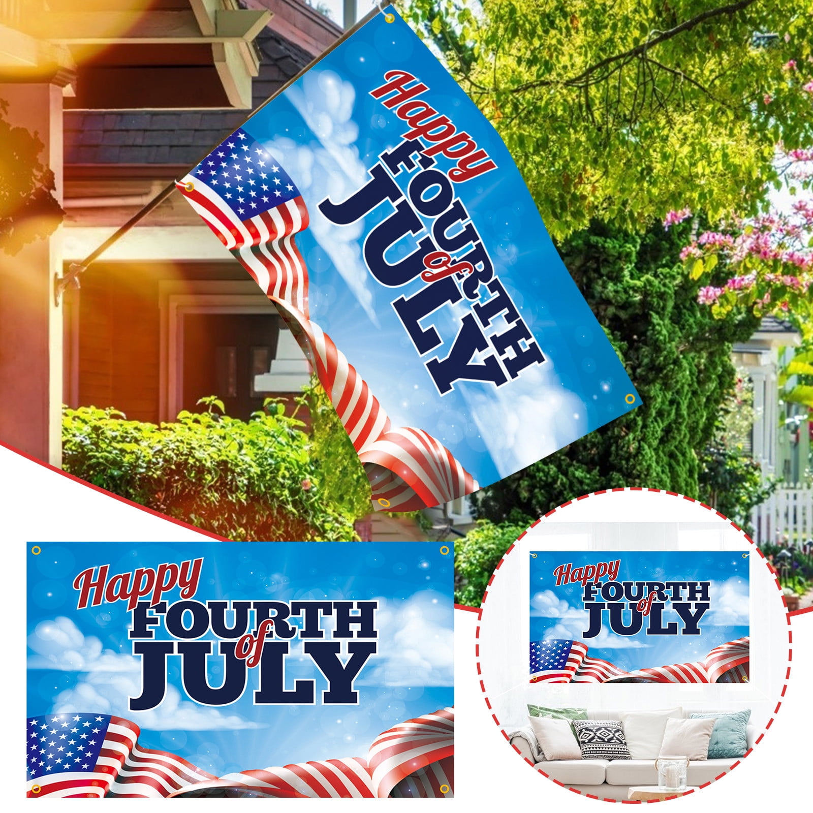 Qaailabf Independence Day American Flag Windsock Hanging Decoration ...