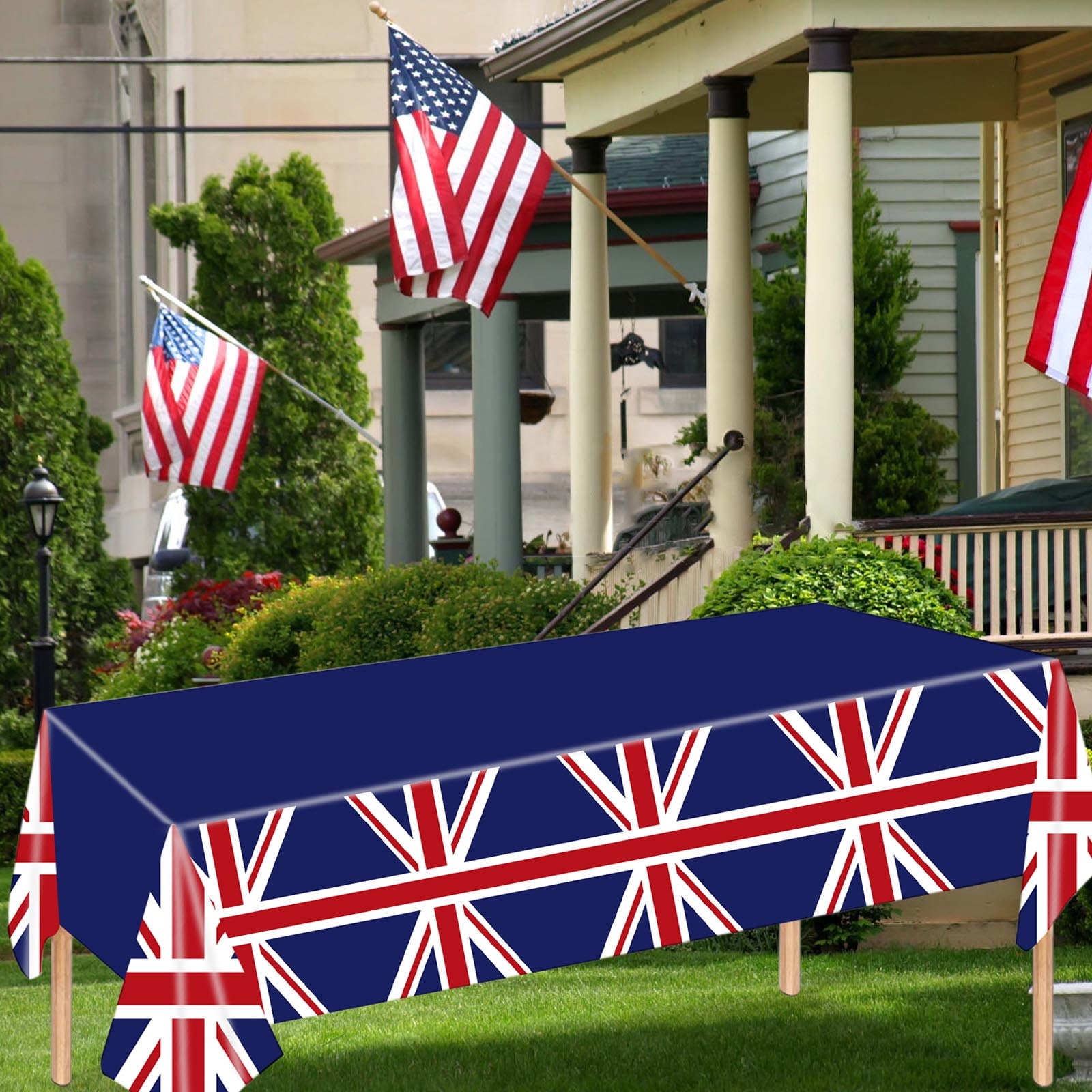 Qaailabf Independence Day Disposable Party Supplies Set | British Flag ...