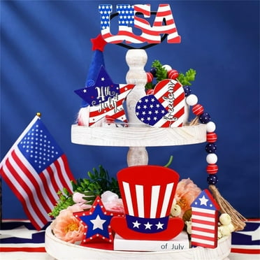 American Independence Day Wooden Star Sign Table Decoration ...