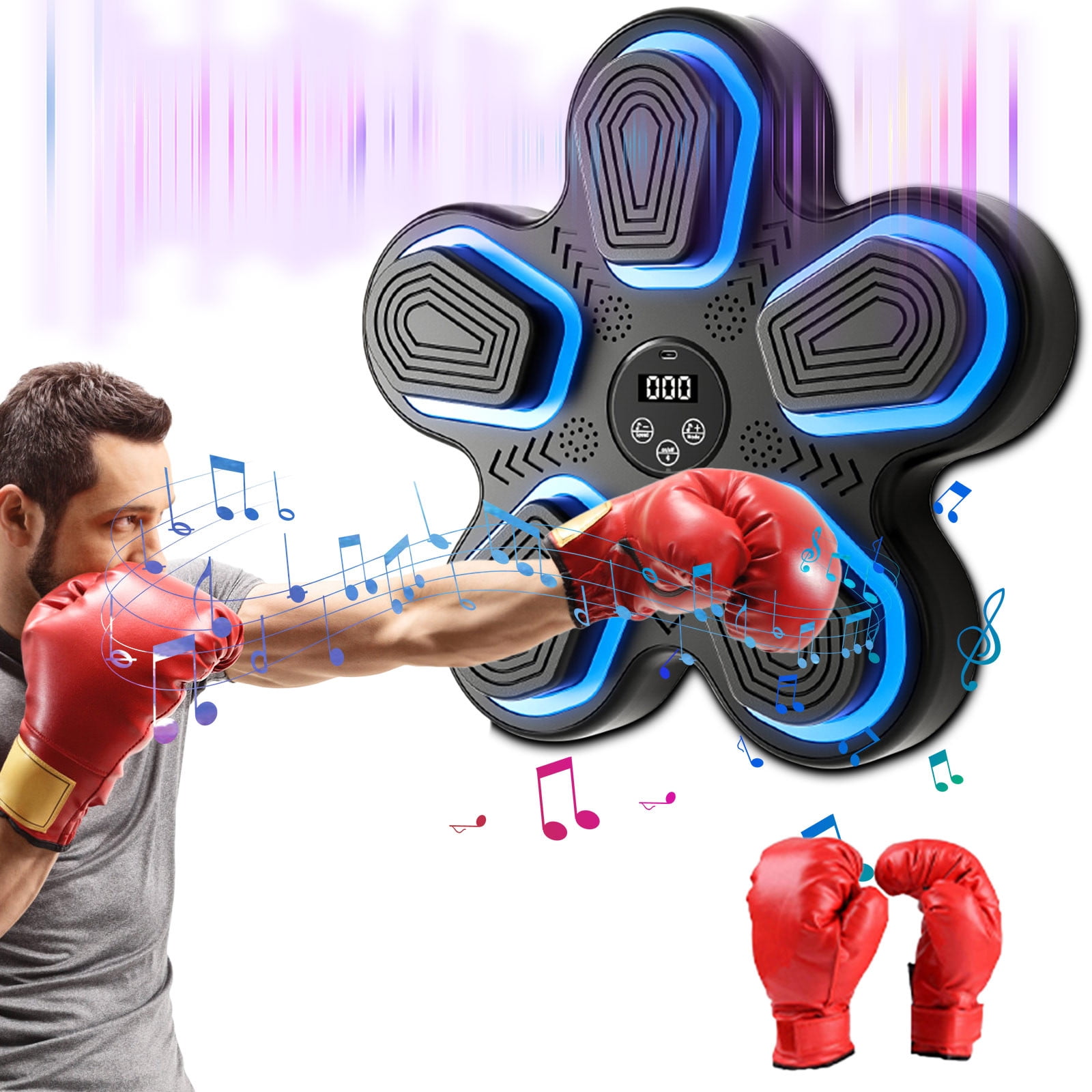 Qaailabf Interactive Music Boxing Machine with LED Display, Wall ...
