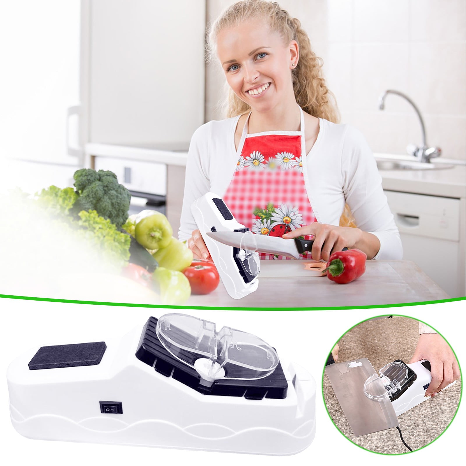 Qaailabf Electric Knife Sharpener | USB Powered | 5 Second Fast ...