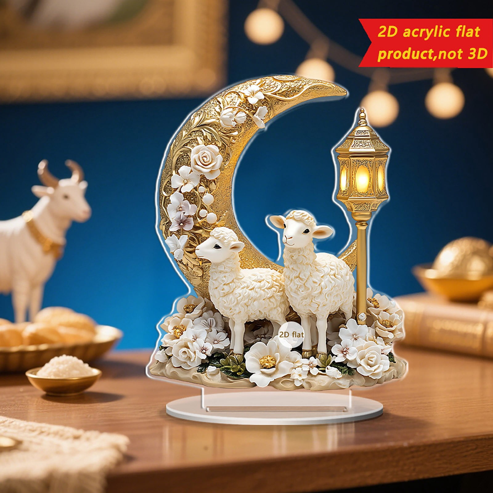 Qaailabf Lamb Series Ornaments Set | 2D Flat Home Decor Accents ...