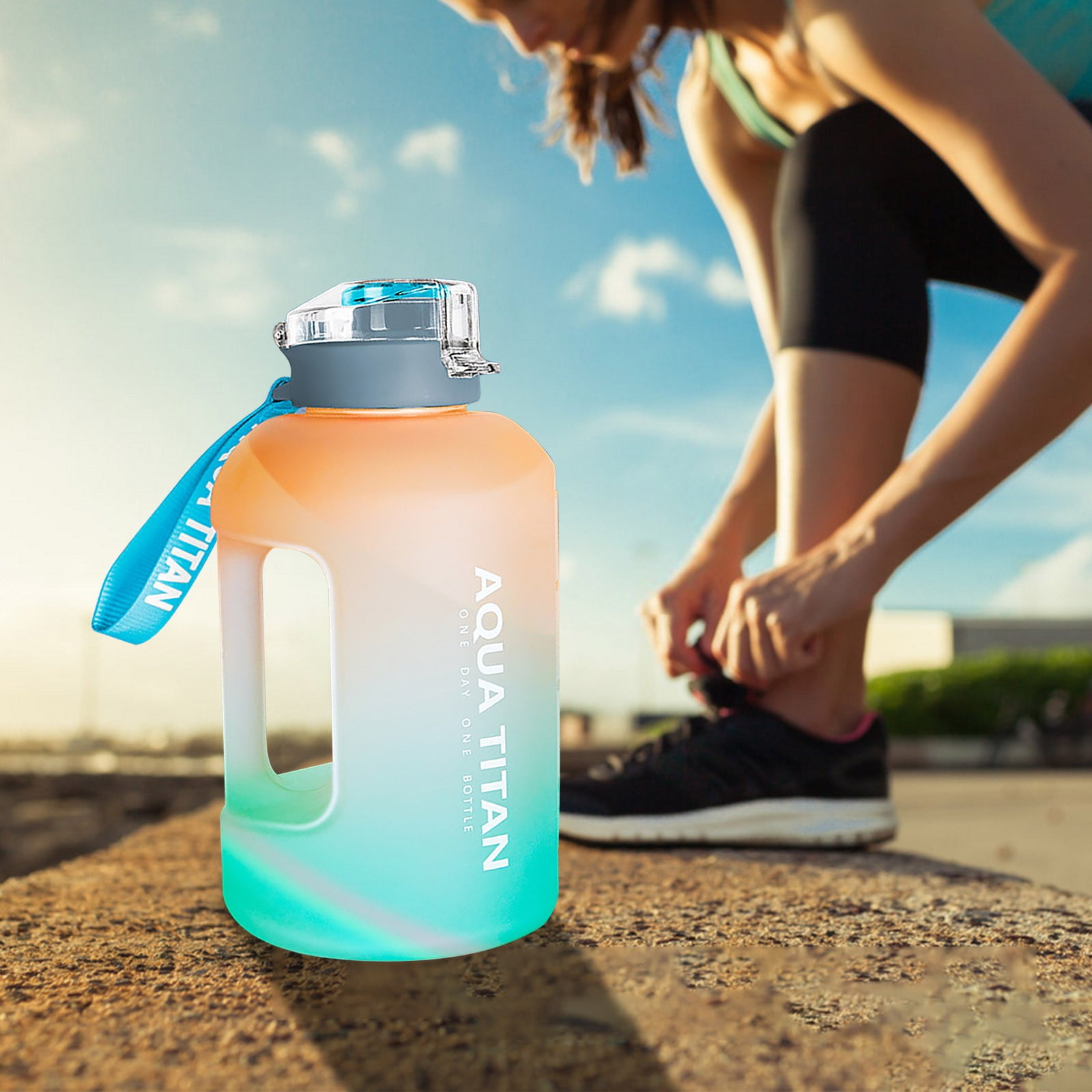 Qaailabf Large Capacity Water Bottle for Sports & Fitness, Universal for Men & Women, Stylish ...