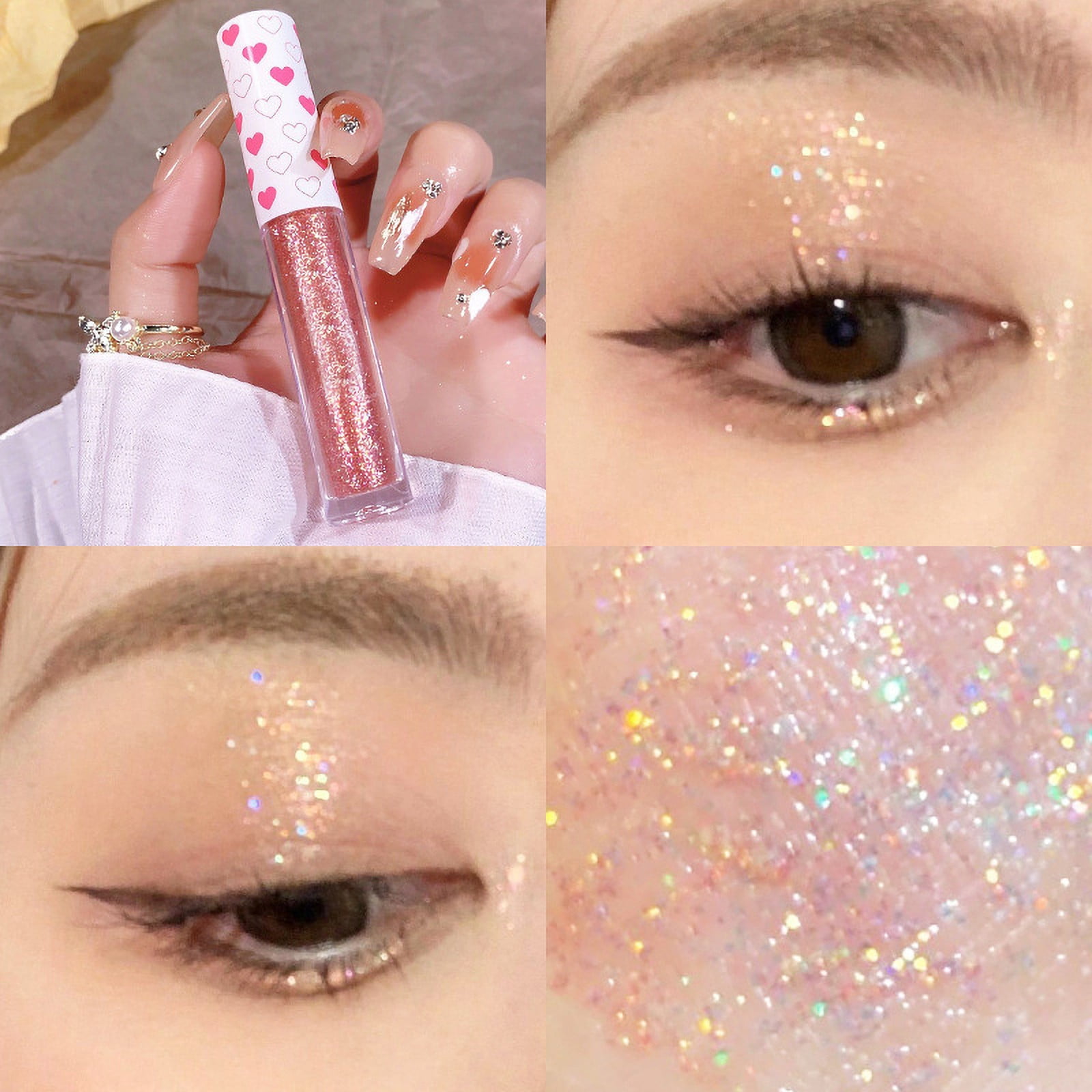 Qaailabf Liquid Eyeshadow Pearl Shimmer 12-Hour Waterproof Glitter ...