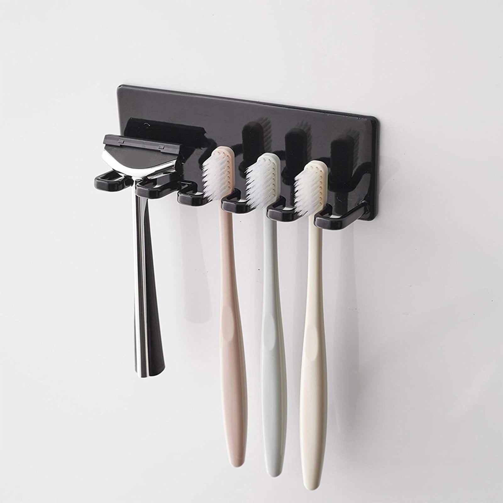 Qaailabf Metal Wall Mounted Toothbrush Holder Rack, No Drill Bathroom ...