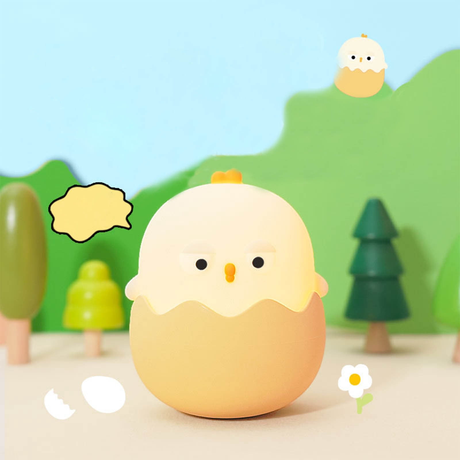 Qaailabf Portable LED Night Light | Chicken Egg Design | Rechargeable ...