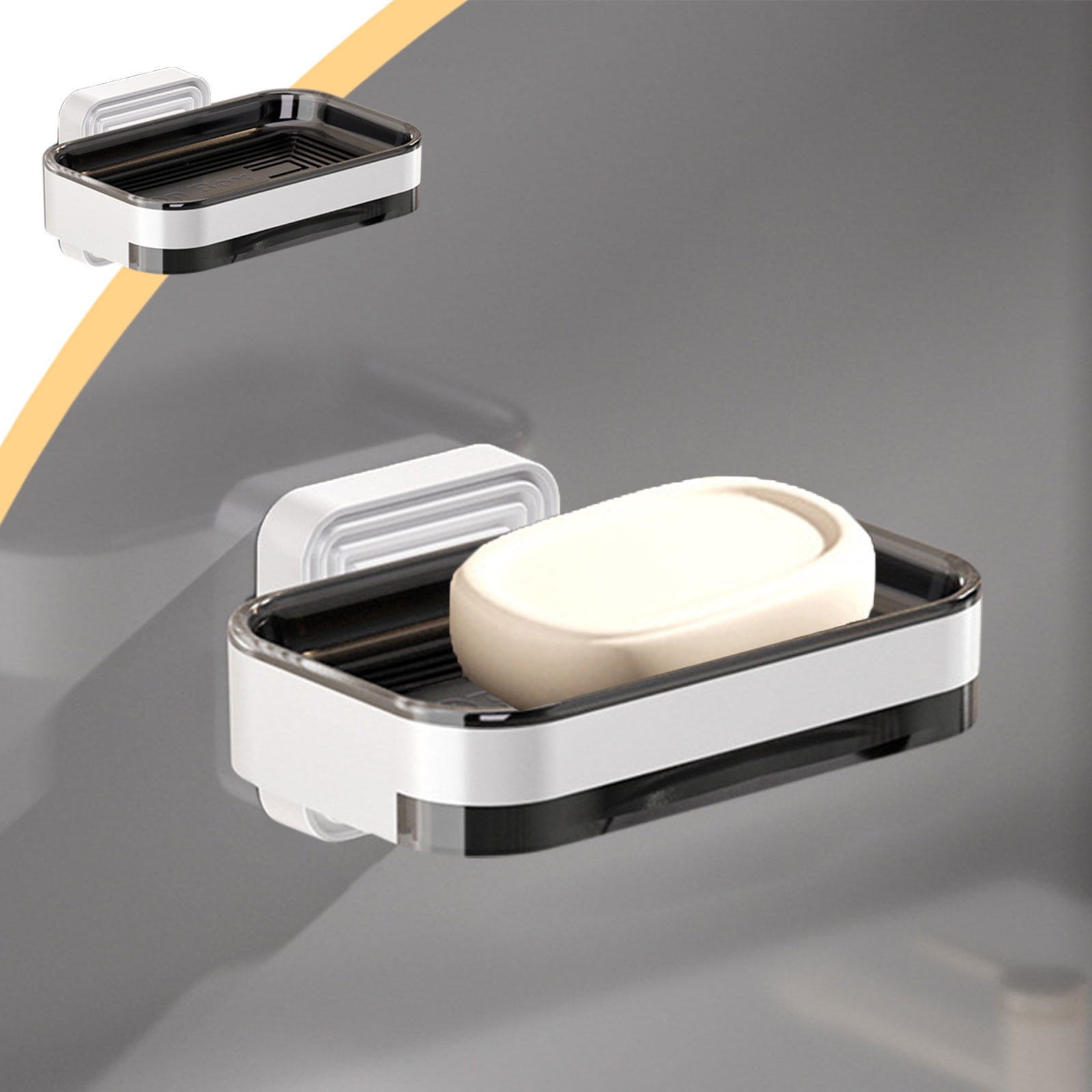 Qaailabf Modern Bathroom Wall Mounted Soap Box Holder Plastic Storage ...