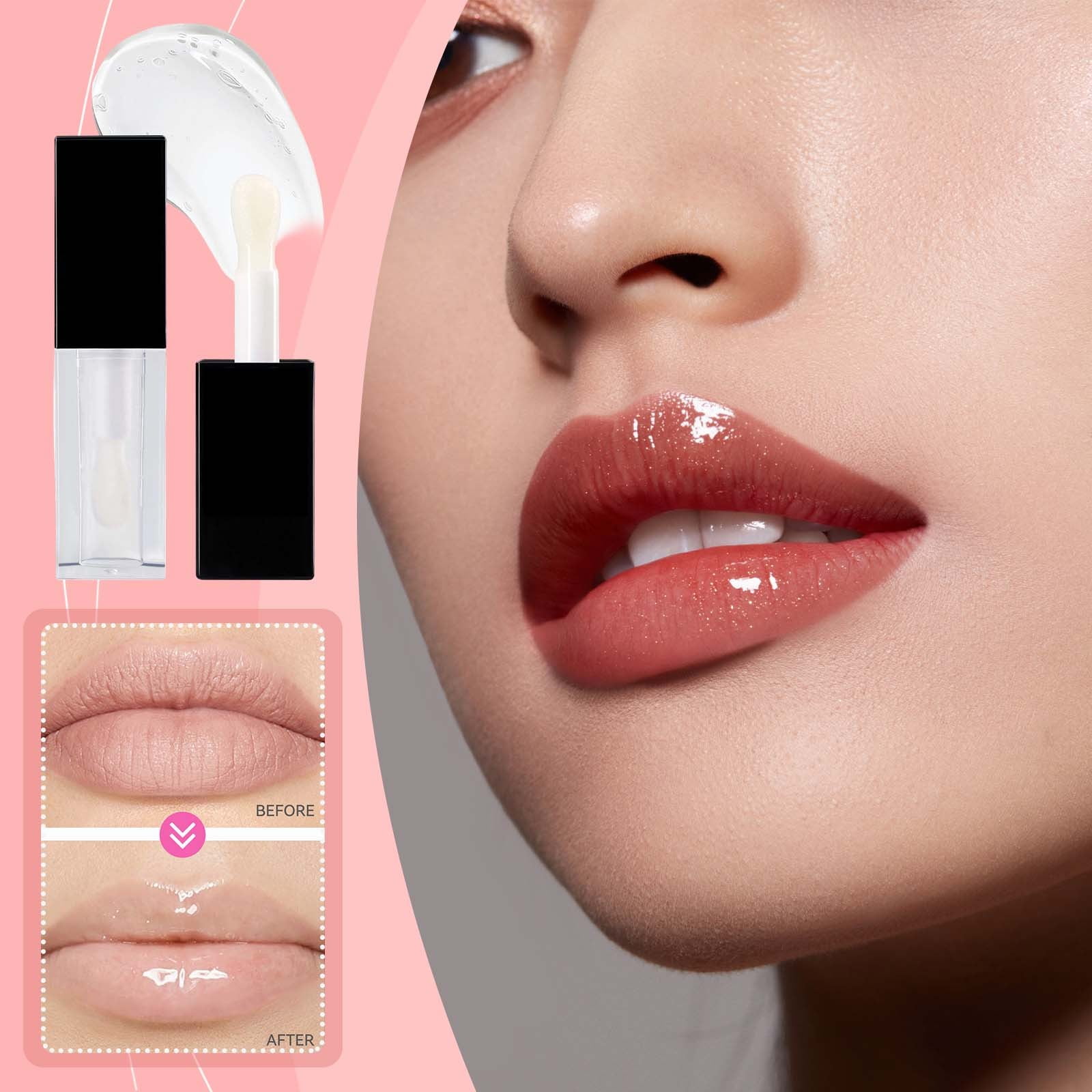 Qaailabf Moisturizing Pearl Lip Oil Glass Lip Gloss Set 6 Colors Mirror ...