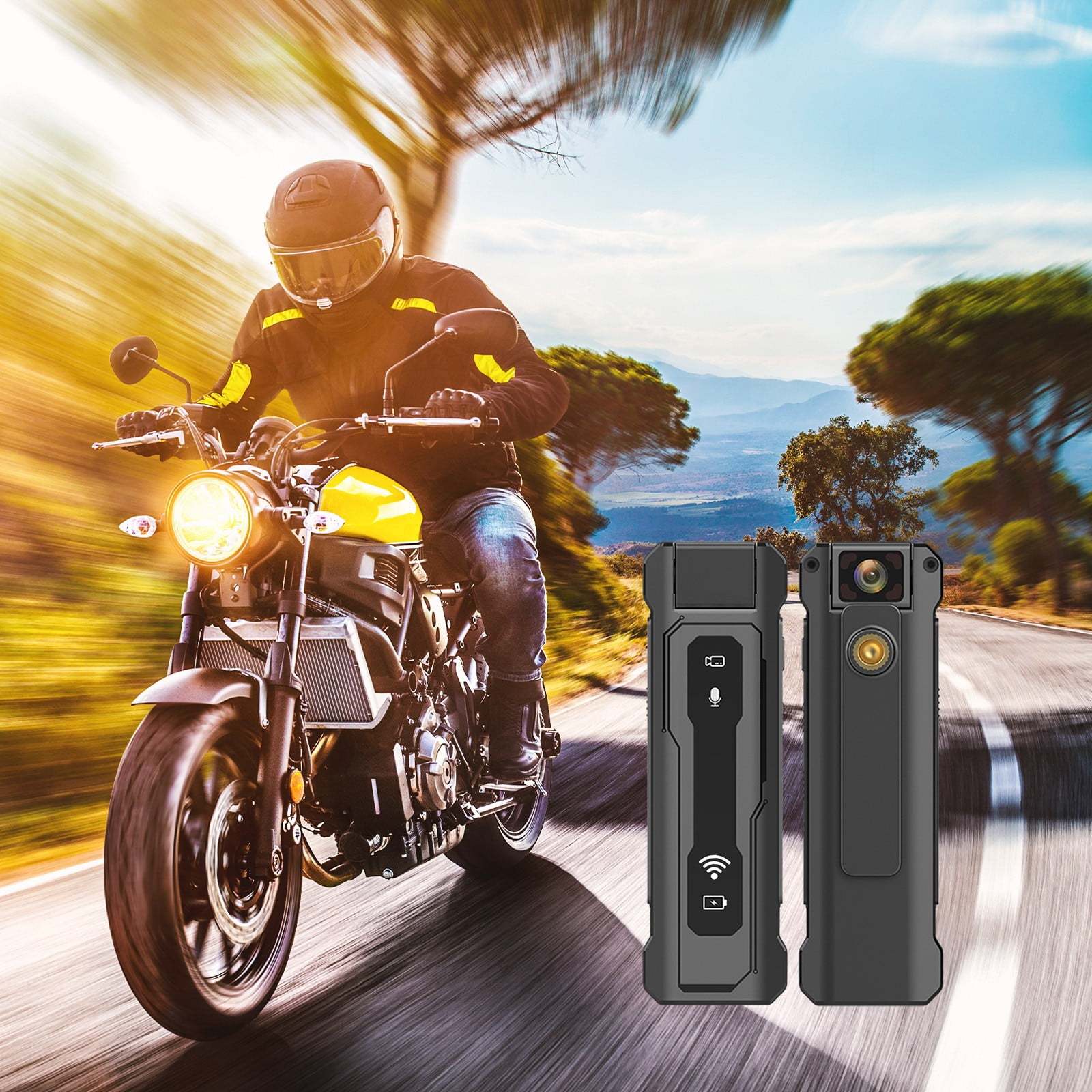 Qaailabf Motorcycle Camera with WiFi, 1080P HD Bike Recorder, 180 ...