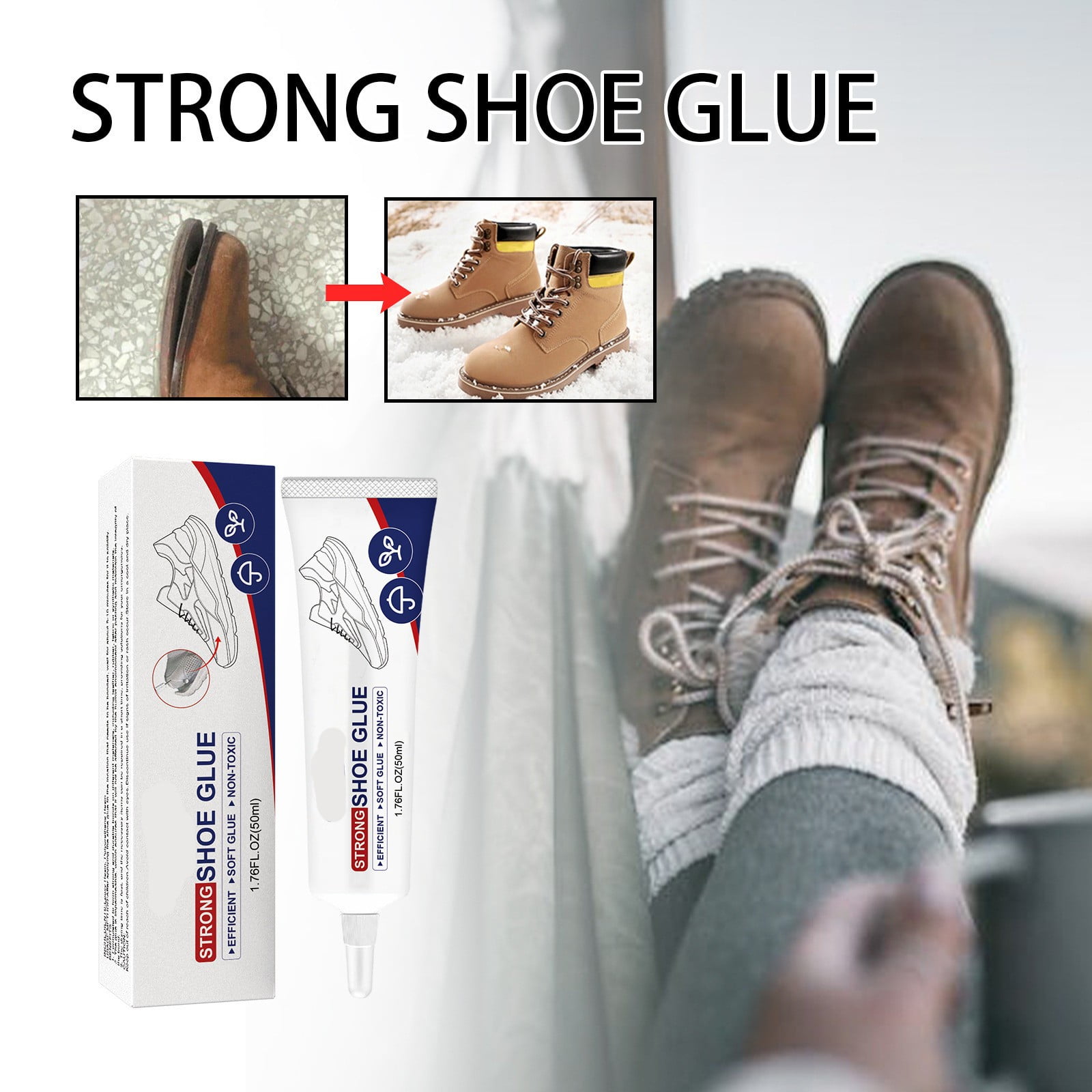 Qaailabf Multi-Purpose Shoe Adhesive 50ml Instant Repair Glue for ...