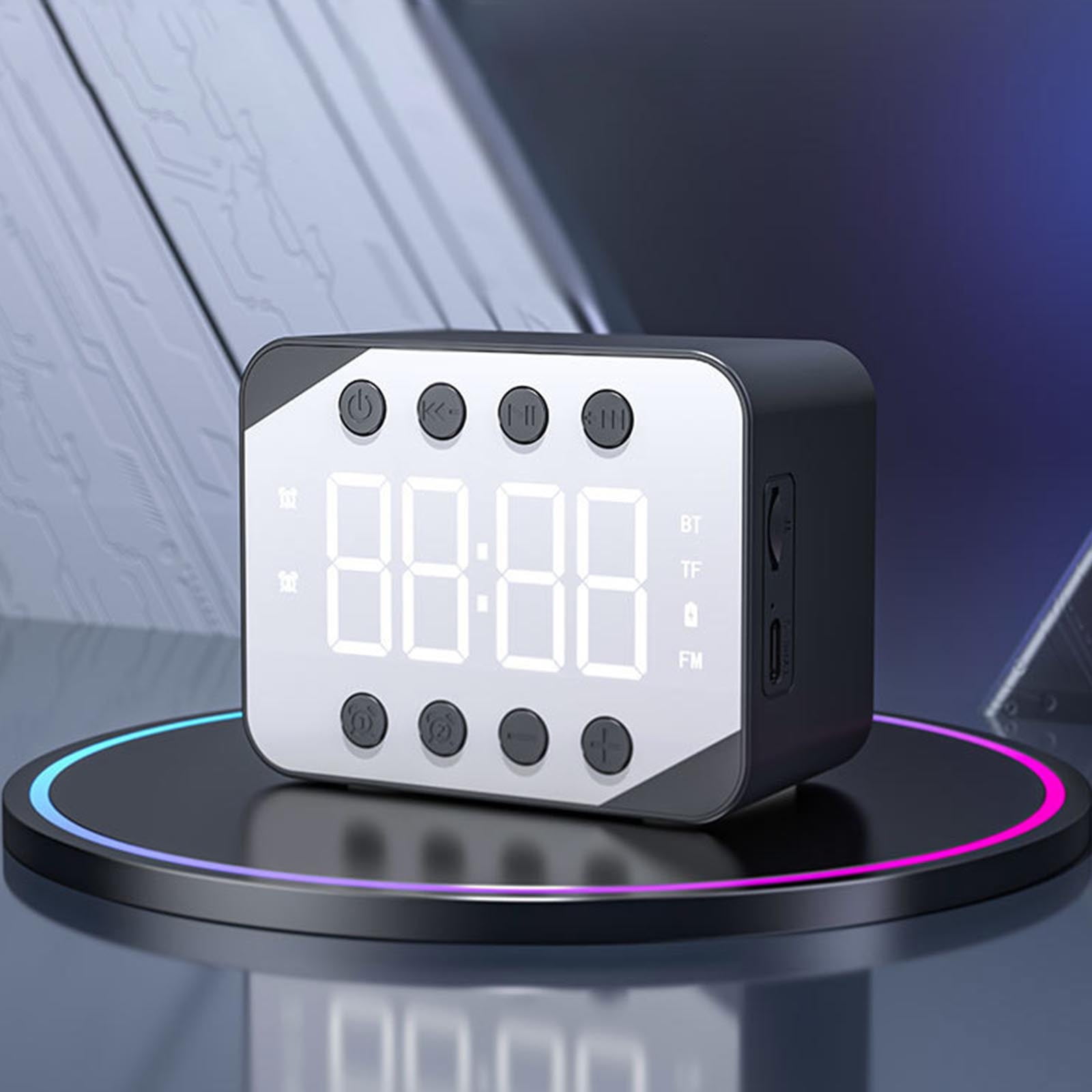 Qaailabf Multifunctional Bluetooth Speaker Clock Black ABS 5.3 Wireless ...