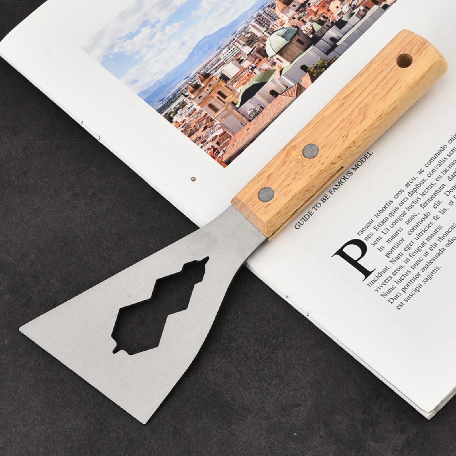 Qaailabf Multipurpose Stainless Steel Scraper Knife Tool with Wood ...