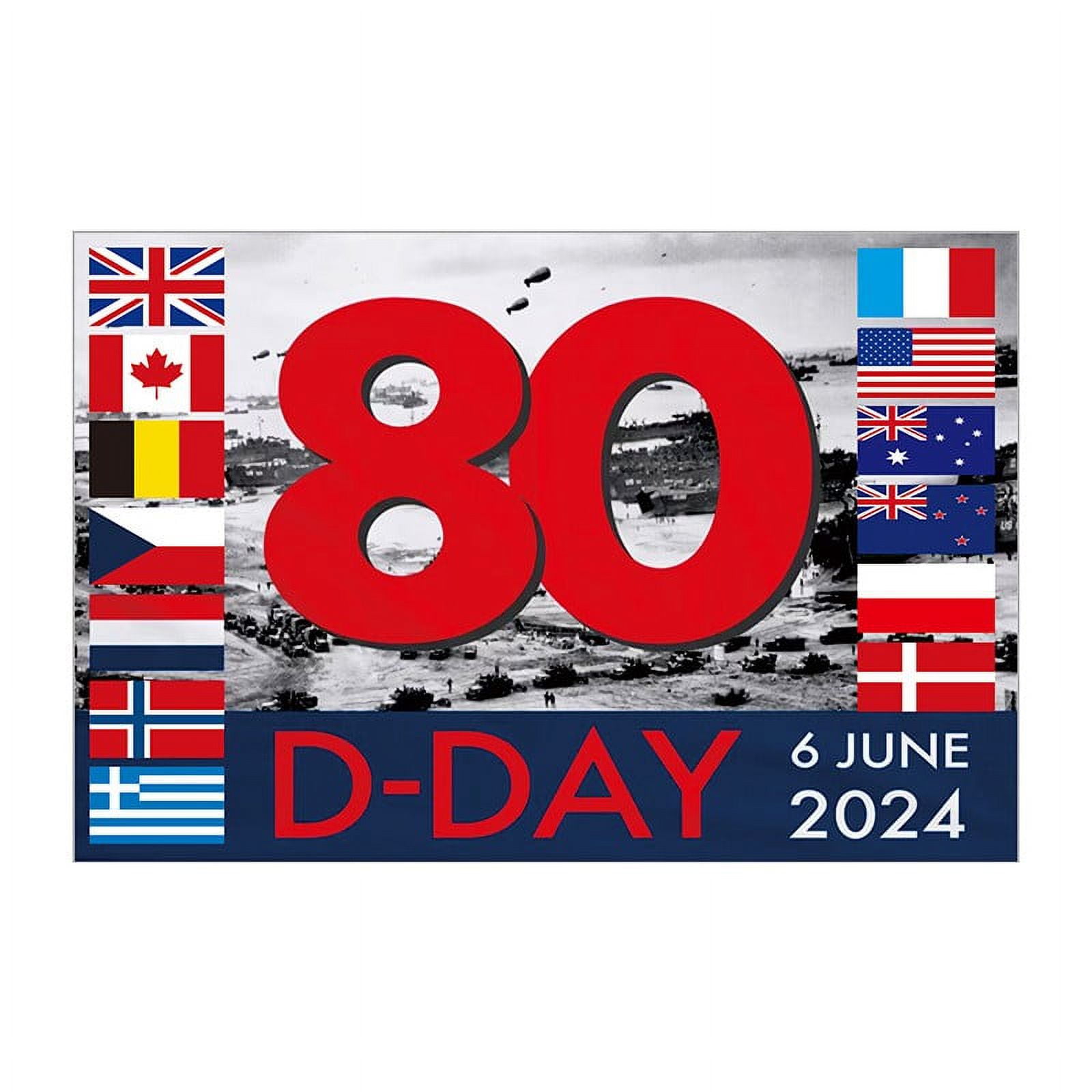 Qaailabf Normandy D-Day 80th Anniversary Commemorative Flag 57x38 Inch ...