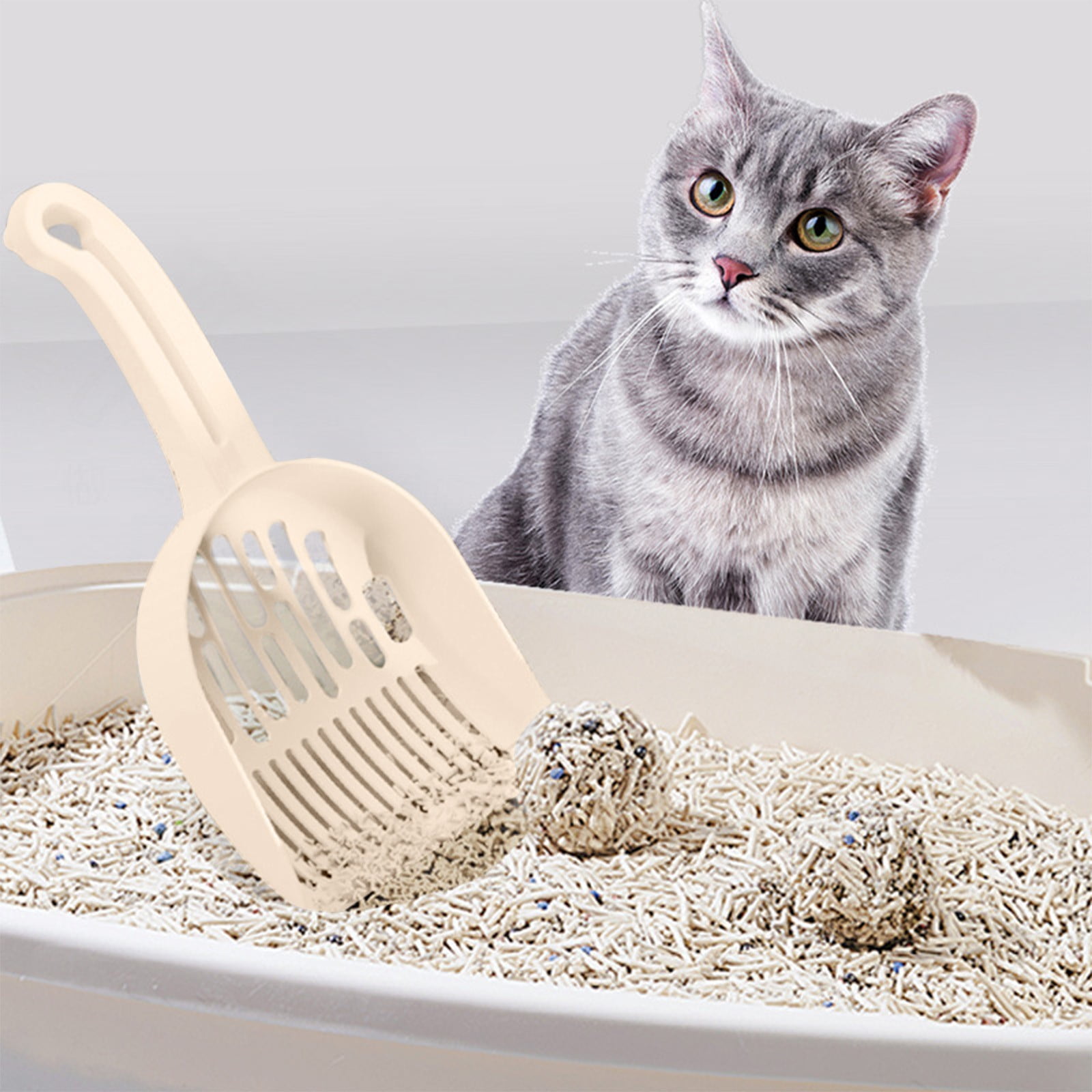 Qaailabf Pet Litter Cleaning Shovel with No-Spill Design, Large ...